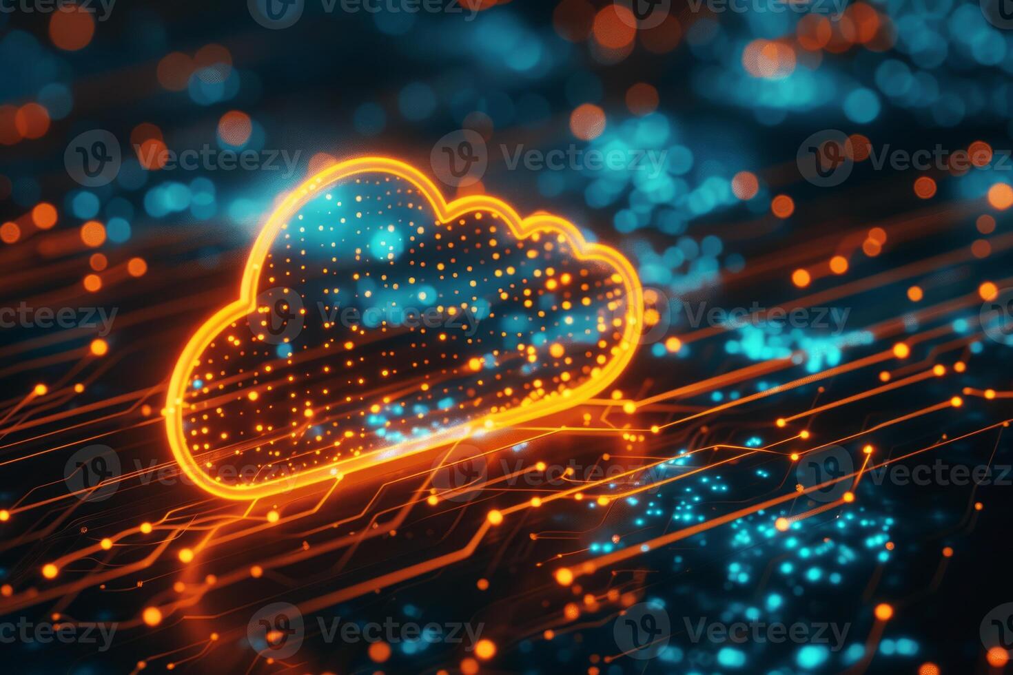 Cloud Computing Network Safe Encrypted Storage Personal Data Protection Verified Technology