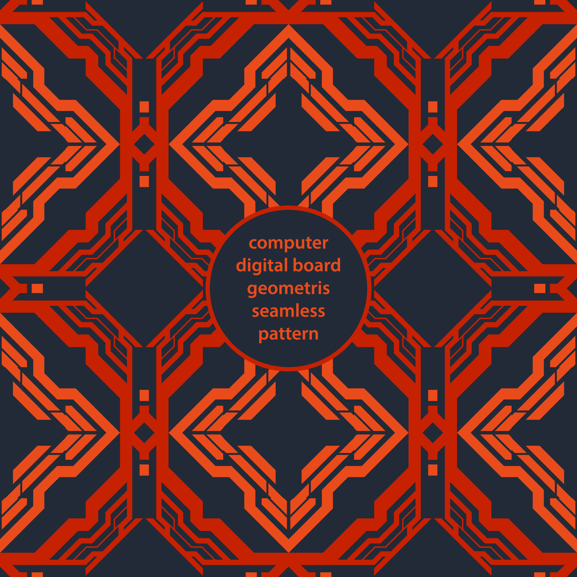 Computer Digital Board Geometris Seamless Pattern 46523402 Vector Art ...