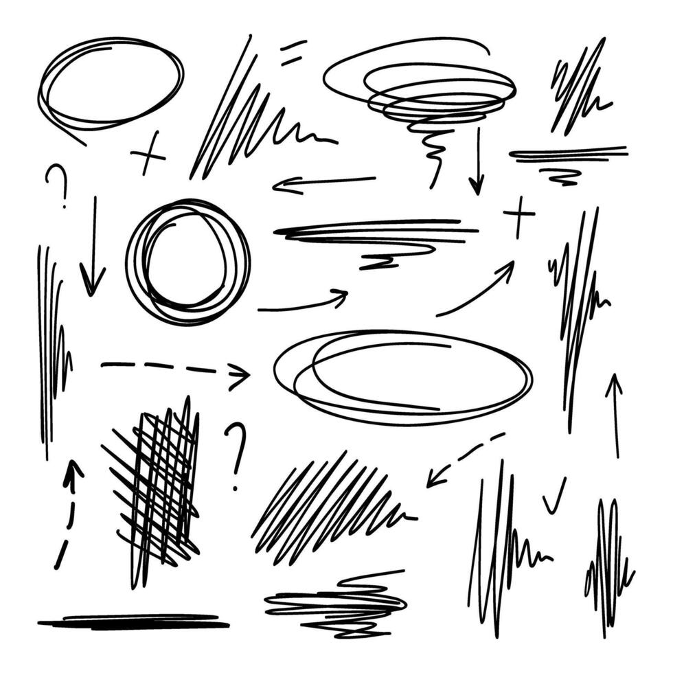 Hand-drawn underline element set for accent, scribble doodle underline ... Hand-drawn underline element set for accent, scribble doodle underline ...