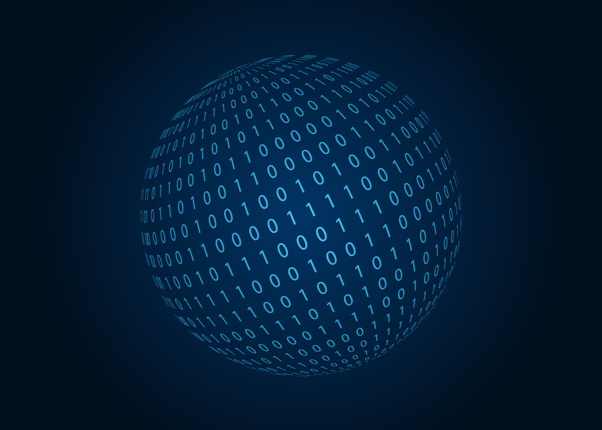 Digital binary code sphere. Blue background. illustration. 46525335 ...
