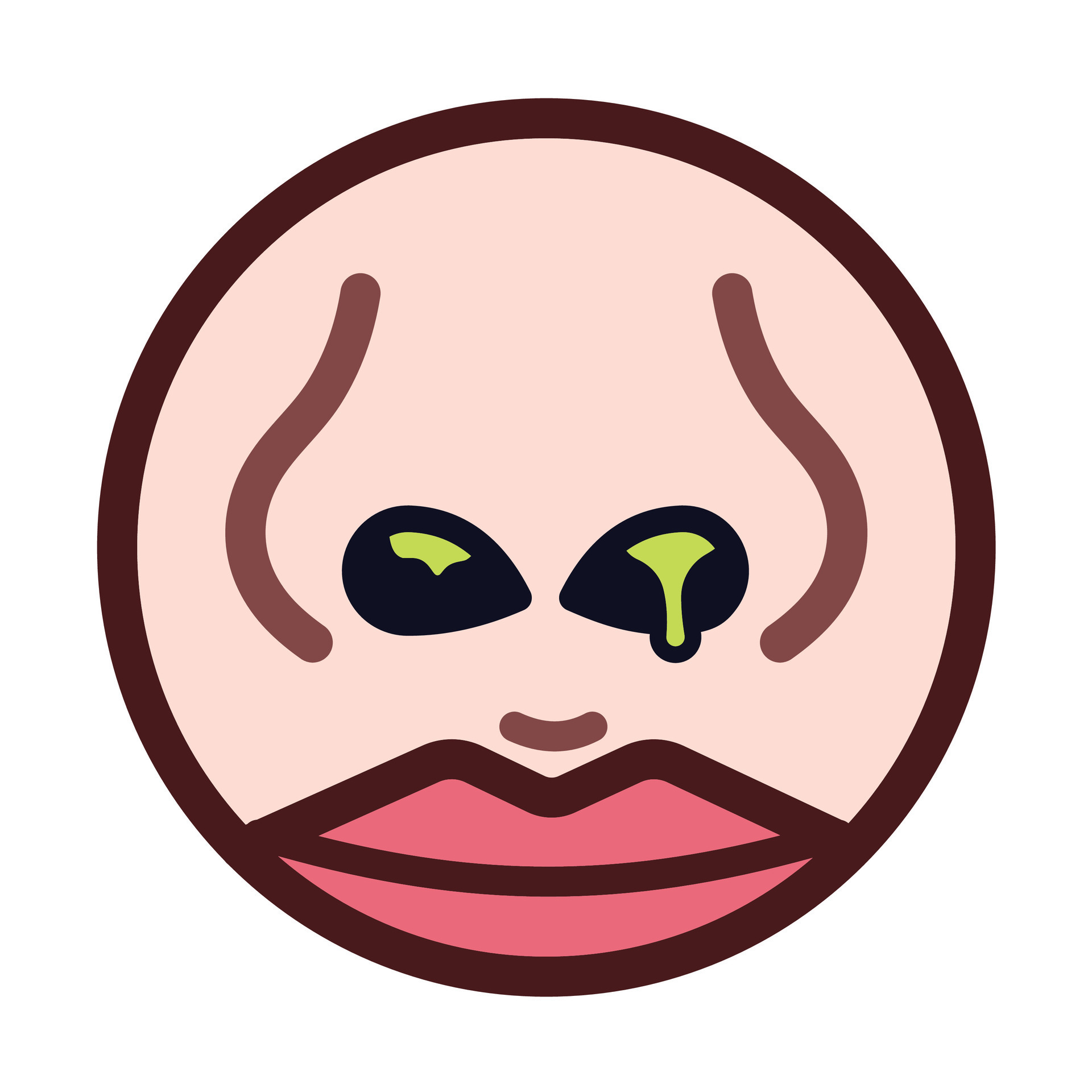 verde Moco o seco moco nasal moco en nariz vistoso icono ilustración con contorno aislado en ...