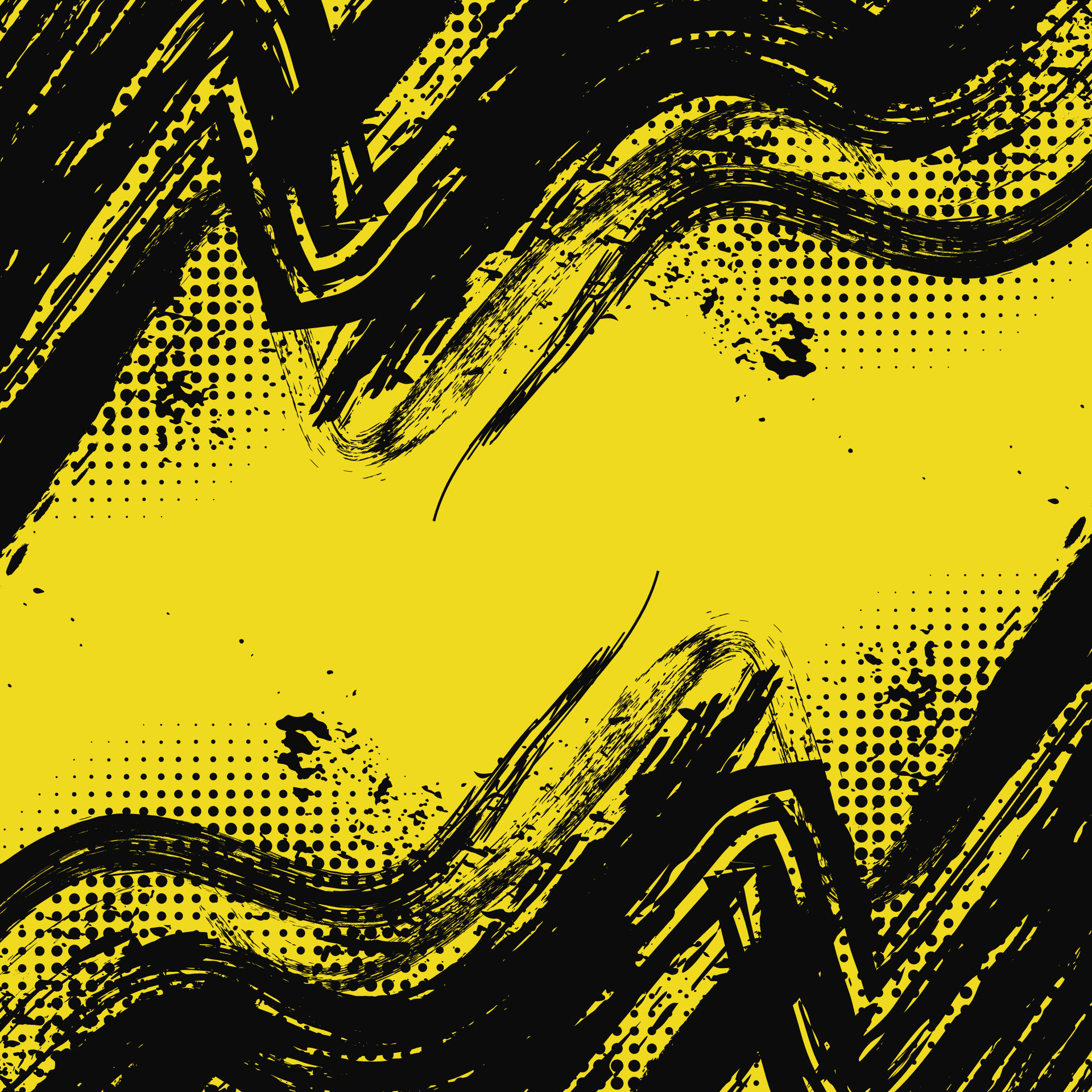 Abstract Black and Yellow Dirty Grunge Background with Halftone Effect. Sports Background with ...
