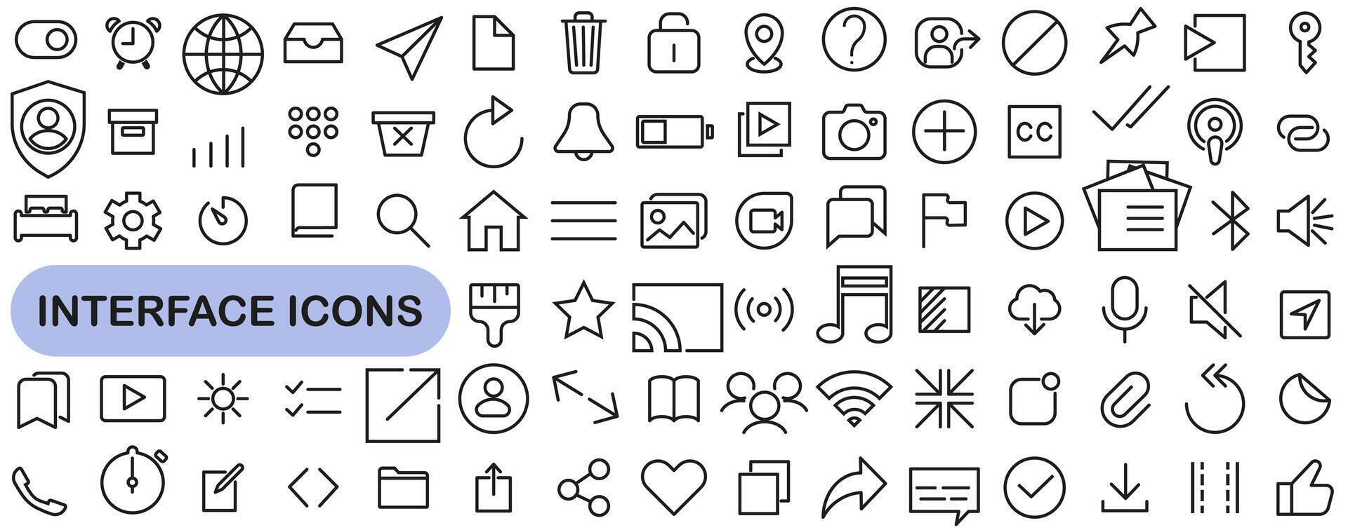 Set of interface icons. User interface icon set that can be used for ...