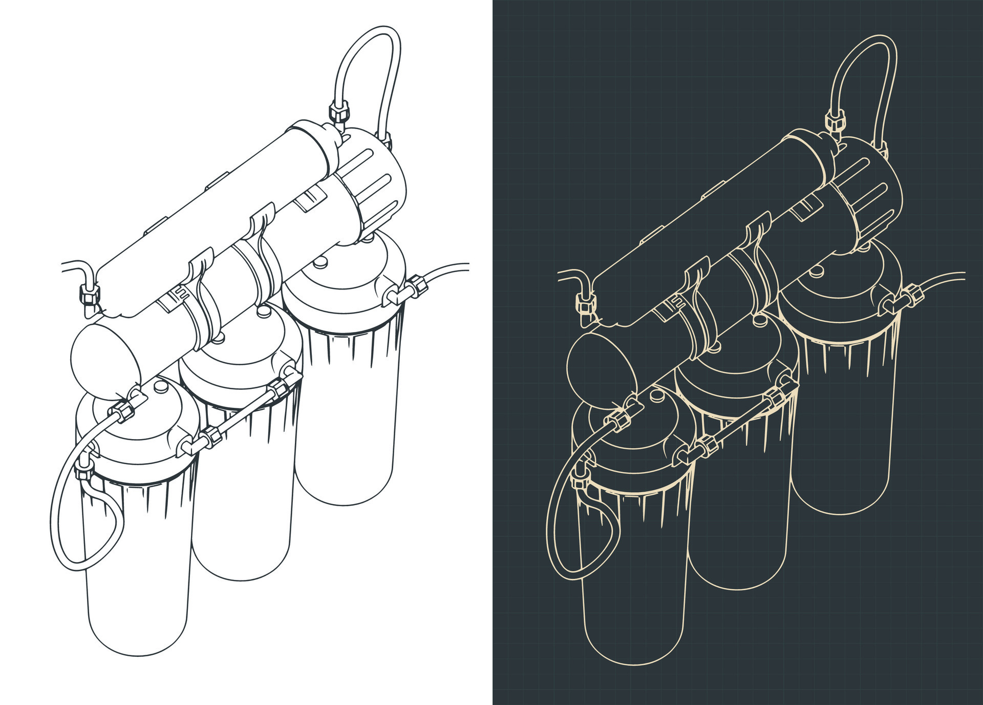 Reverse osmosis system isometric blueprints 46529933 Vector Art at Vecteezy Reverse osmosis system isometric blueprints 46529933 Vector Art at Vecteezy