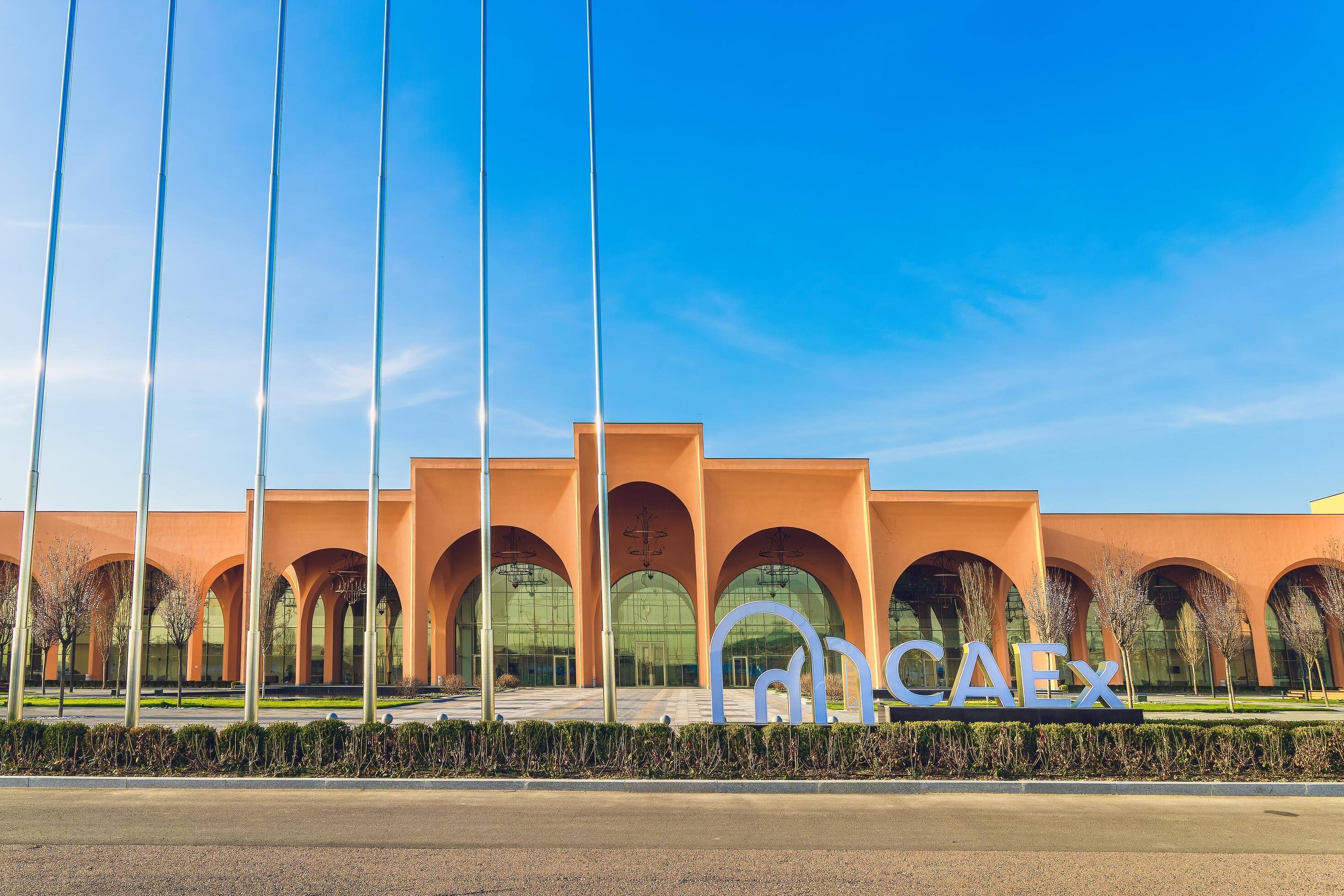 Tashkent, Uzbekistan 23.03.2024 New Uzbek National Central Exhibition Hall Central Asian Expo ...