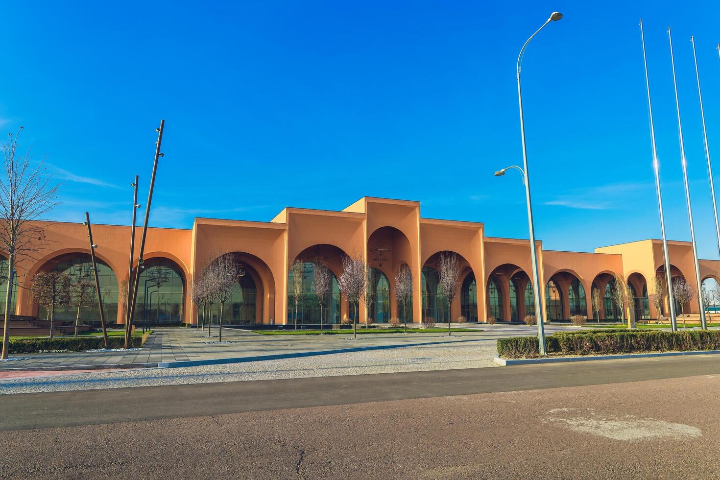 Tashkent, Uzbekistan 23.03.2024 New Uzbek National Central Exhibition Hall Central Asian Expo ...