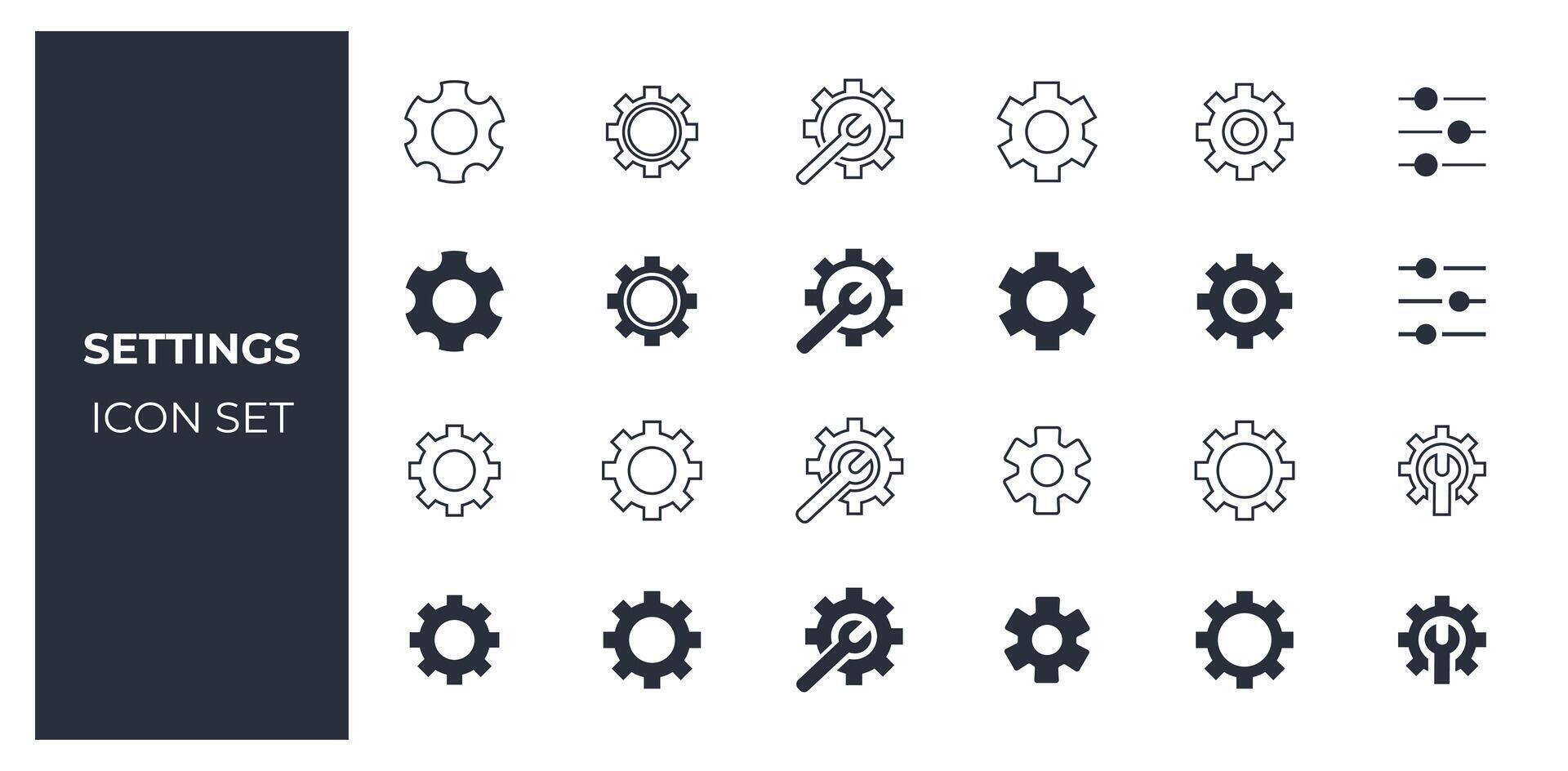 Setting icon set 46530881 Vector Art at Vecteezy