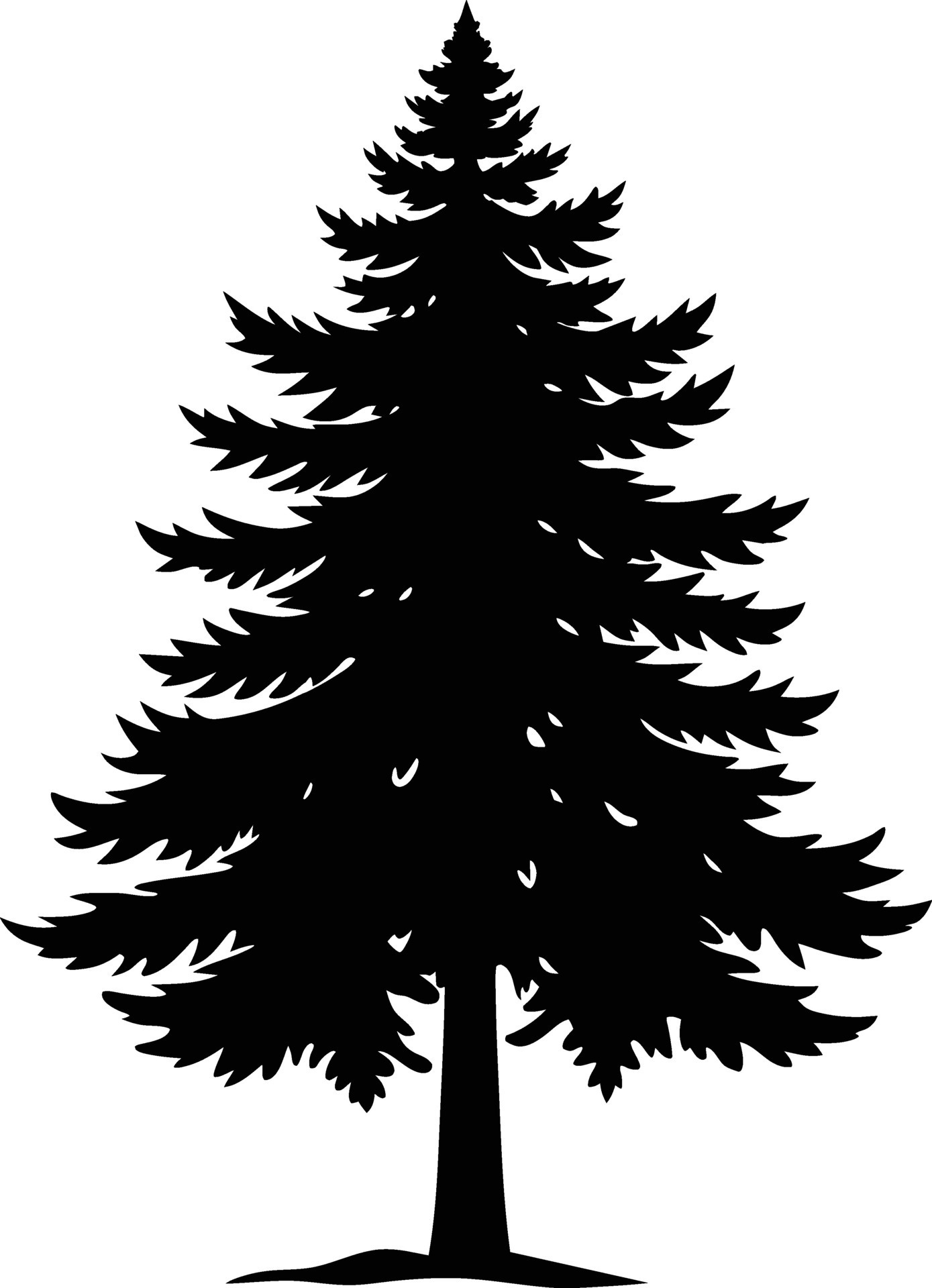 A black silhouette of a pine tree 46541732 Vector Art at Vecteezy
