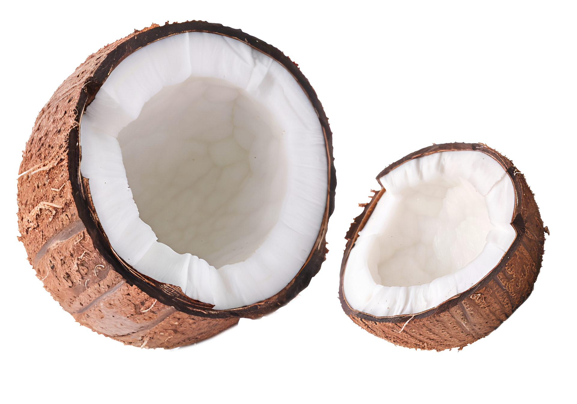 Fresh ripe coconut half cut pieces on transparent background 46542863 PNG Fresh ripe coconut half cut pieces on transparent background 46542863 PNG