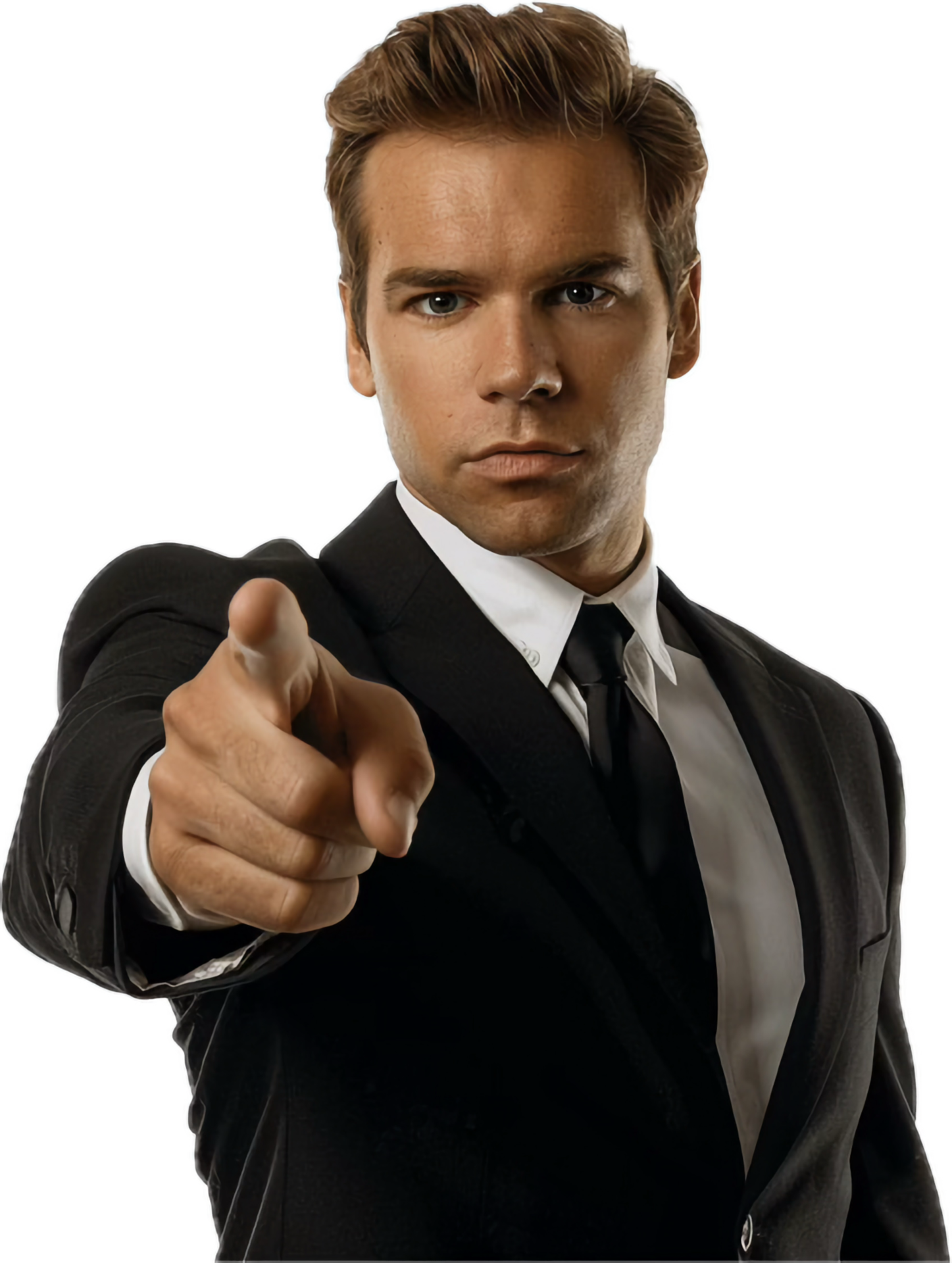 Businessman Pointing Finger at Viewer. 46542912 PNG
