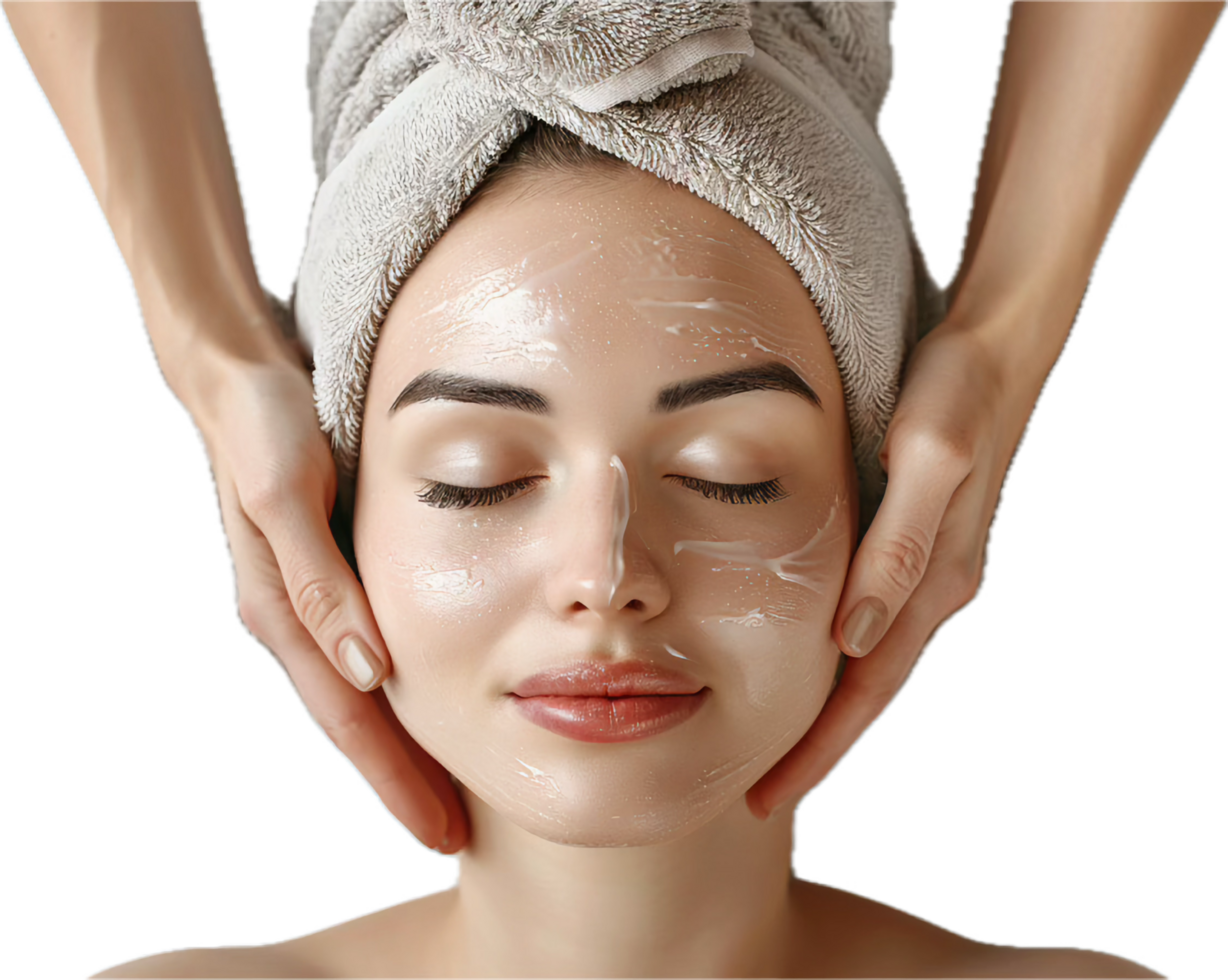 Woman Receiving Facial Treatment at Spa. 46543372 PNG