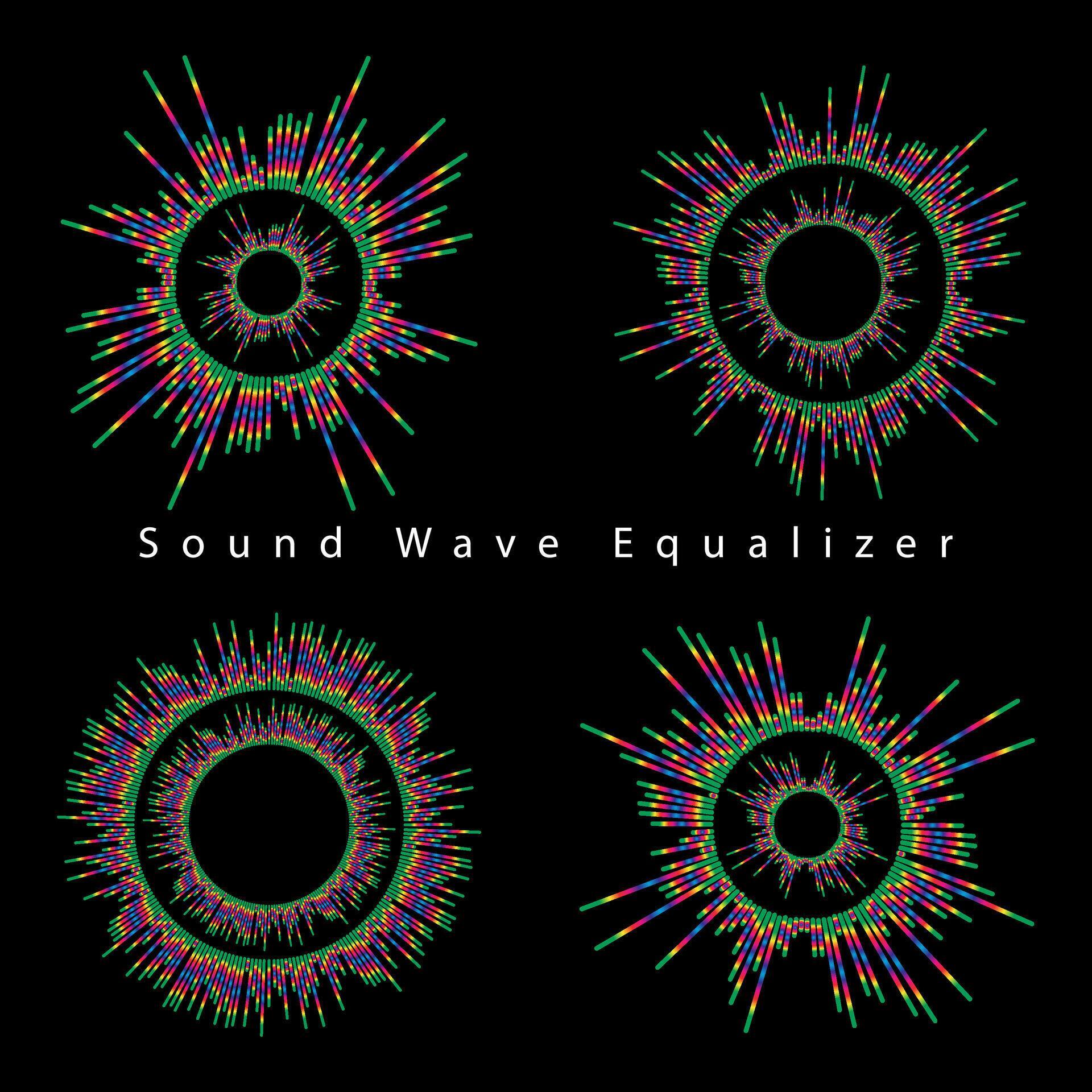 Digital sound wave equalizer, simple audio sound waves effect. 46544581 ...