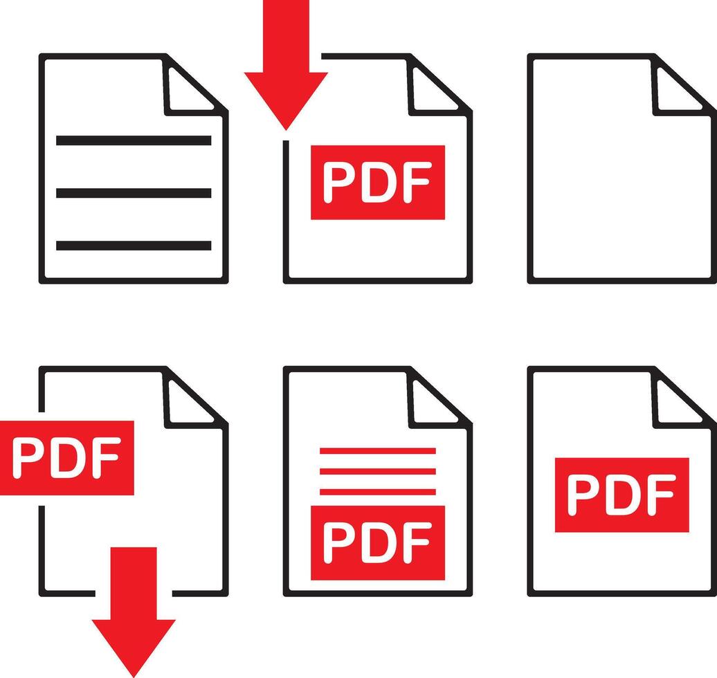 pdf file icon images download icon images set 46545023 Vector Art at ...