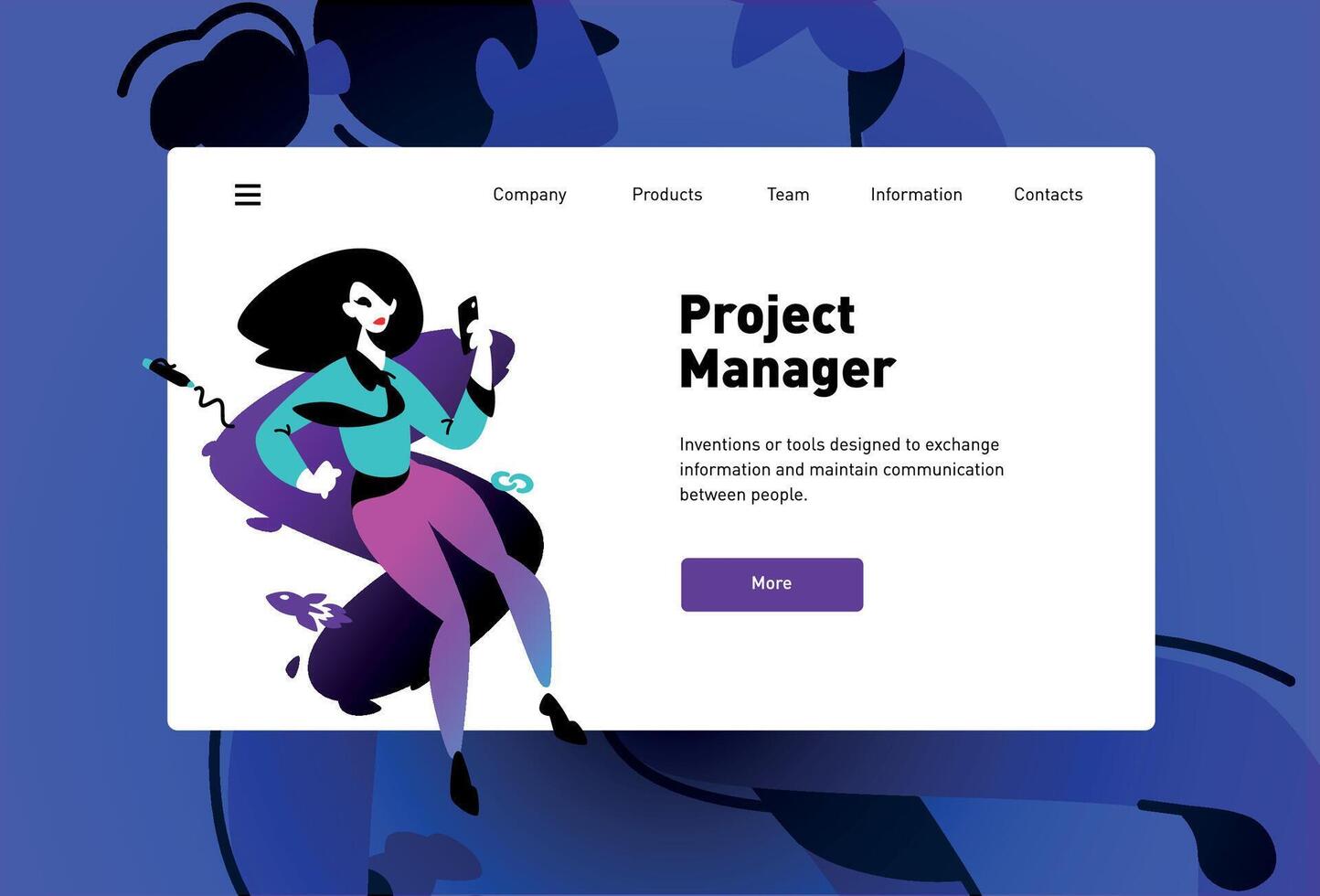 Project website page about management. Elements for design projects ...