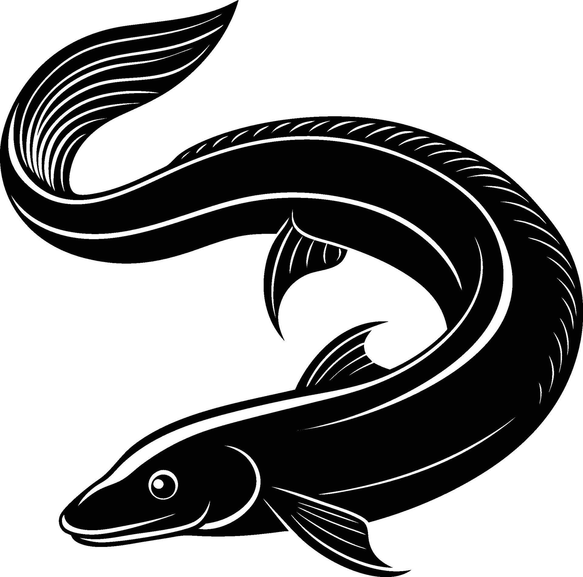 Eel Silhouette Illustration Isolated On A White Background 46547934 Vector Art At Vecteezy