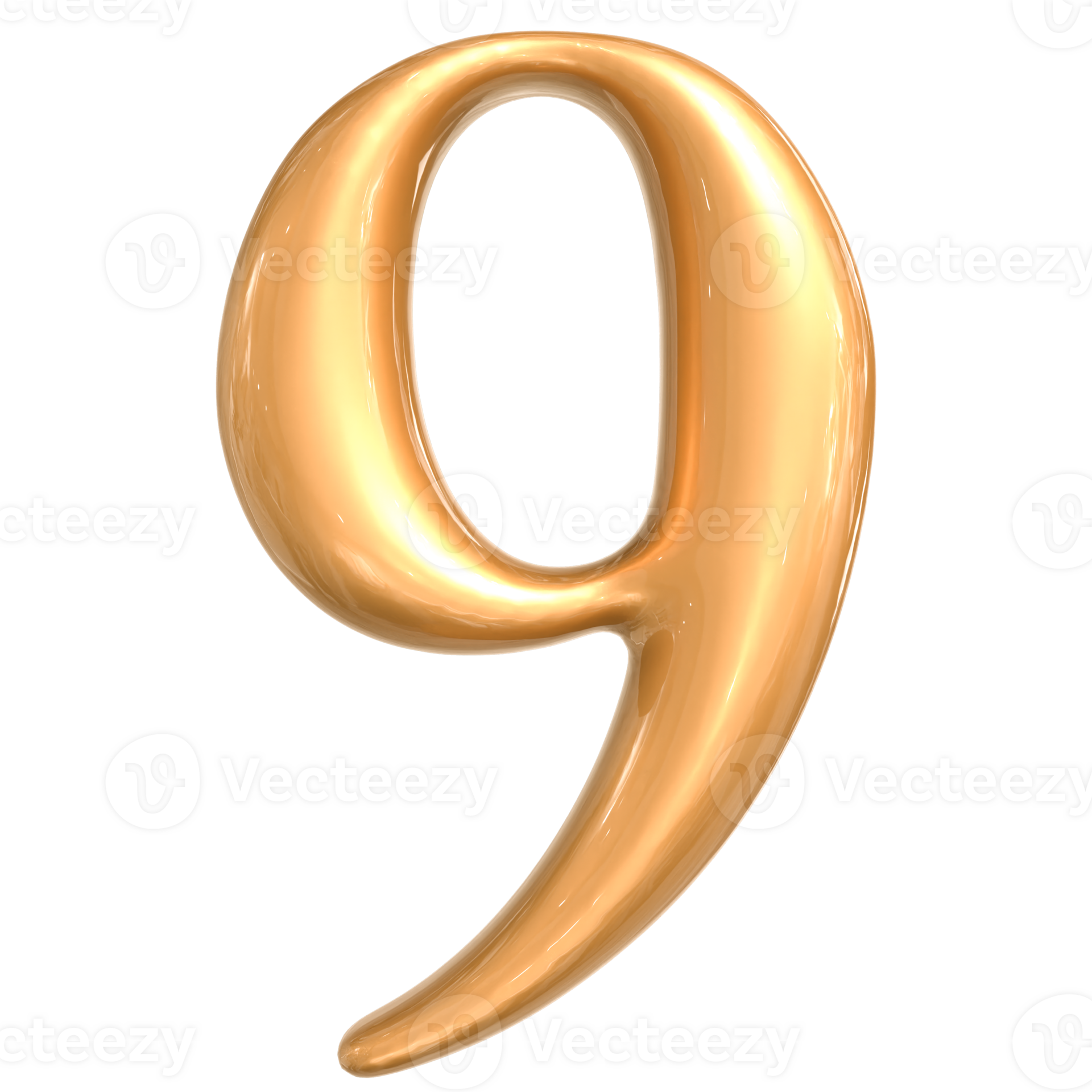 Gold Number 9 46552528 Png