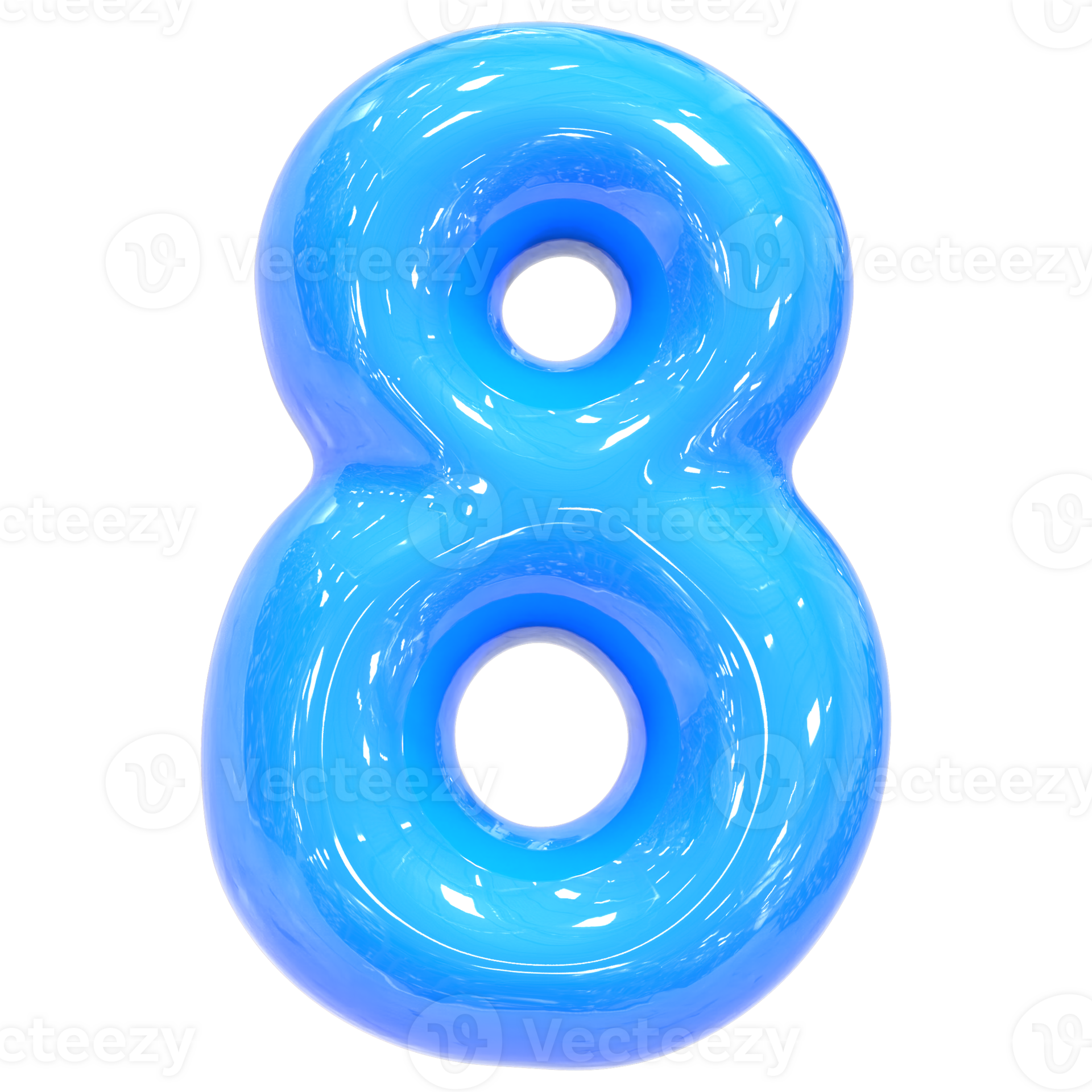 Balloon Number 8 Blue Color 3D Render 46552724 PNG