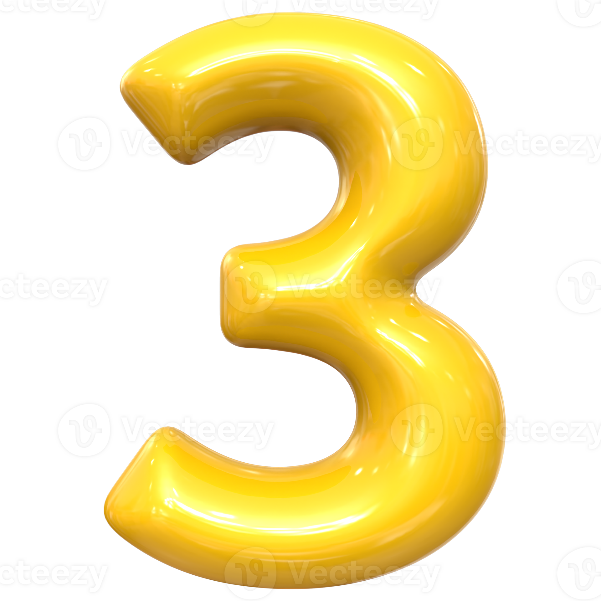 Number 3 yellow color 46552744 PNG