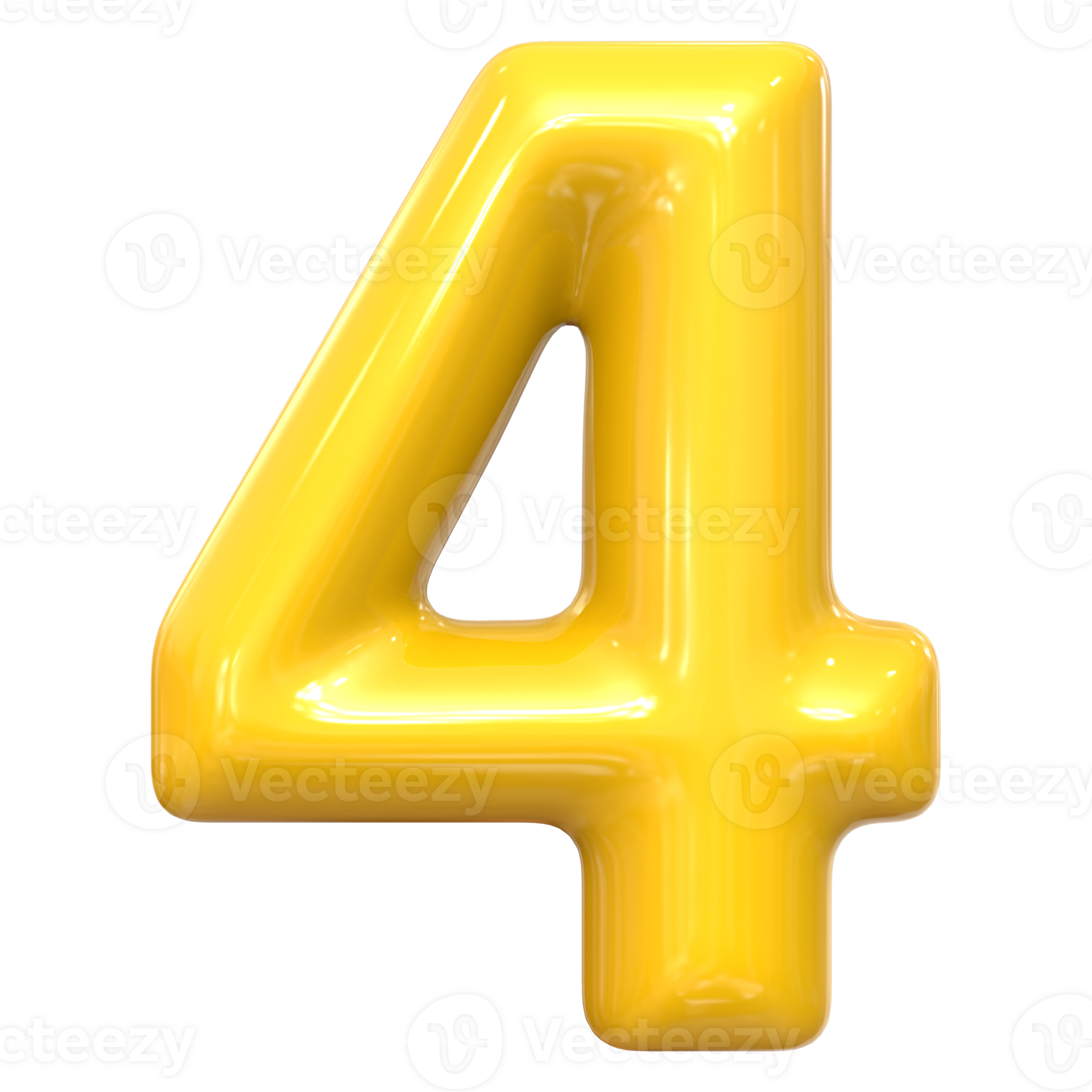 Number 4 yellow color 46552793 PNG