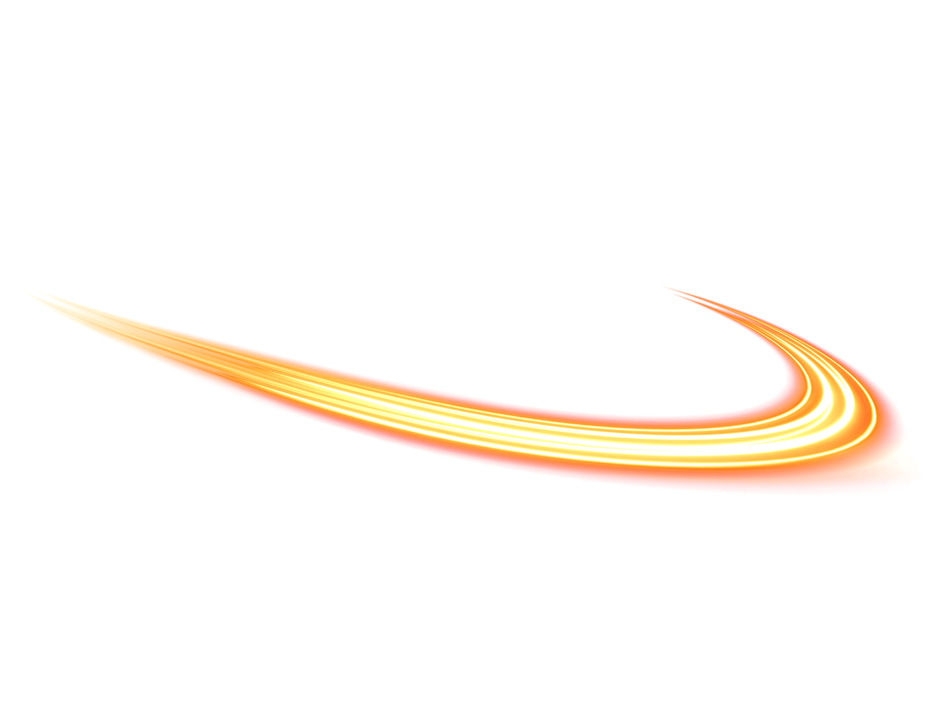 Luminous orange lines of speed. Light glowing effect neon . Abstract motion lines. Light trail ...