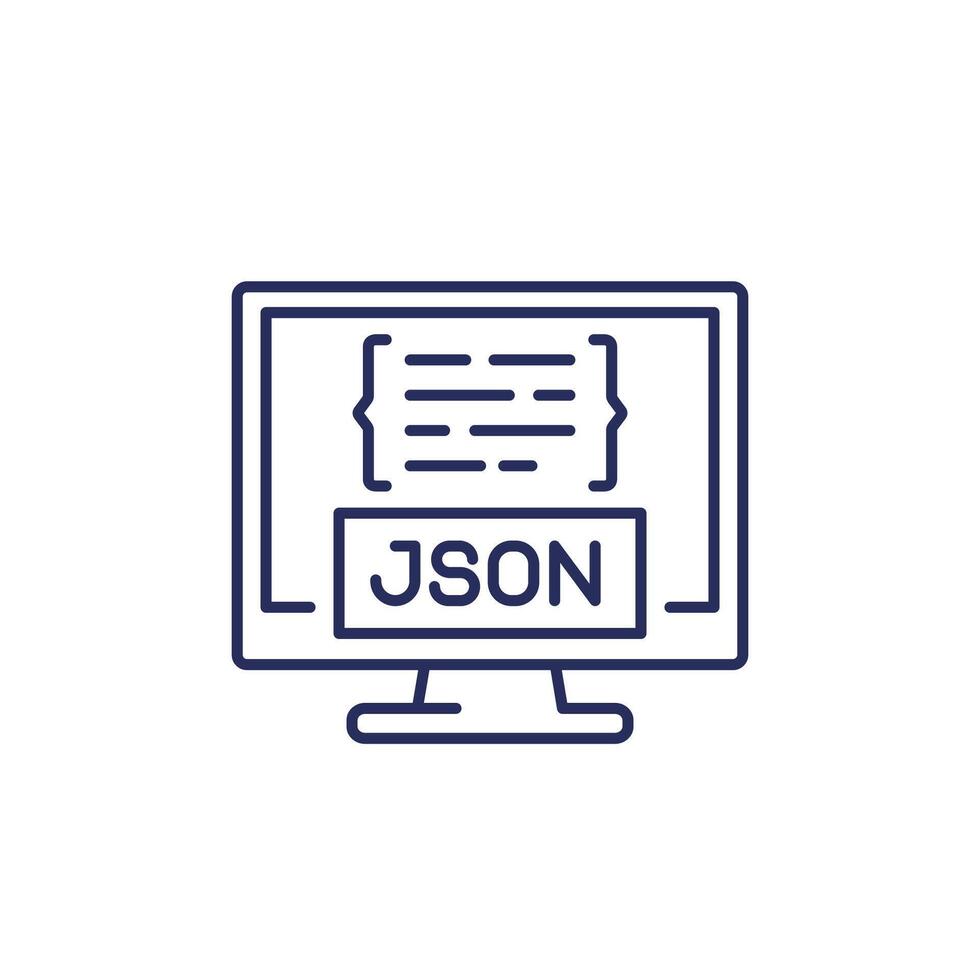 JSON line icon with a computer 46553026 Vector Art at Vecteezy