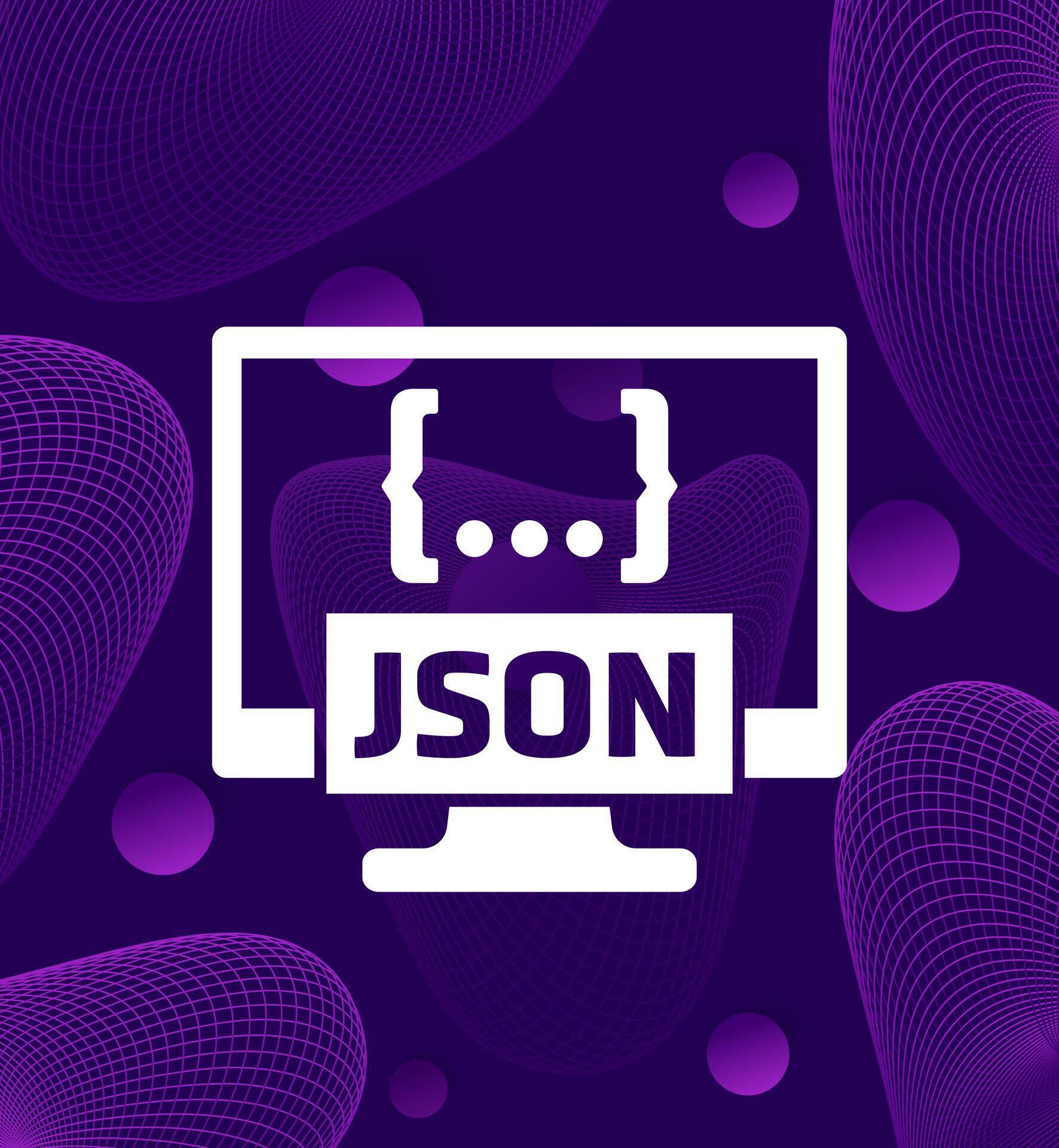 JSON icon with a computer, 46553039 Vector Art at Vecteezy