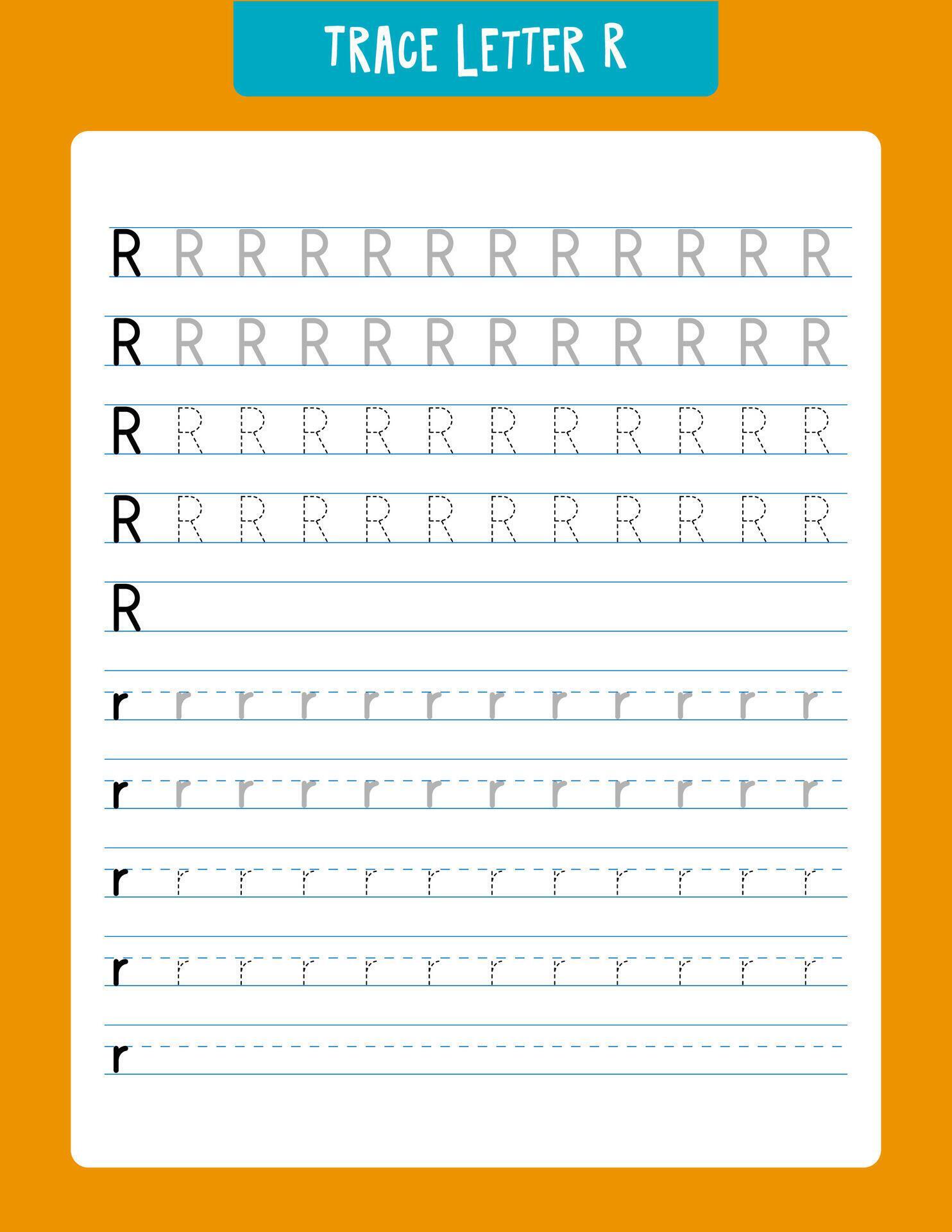 Alphabet learning worksheet focused on the letter r, designed for ...