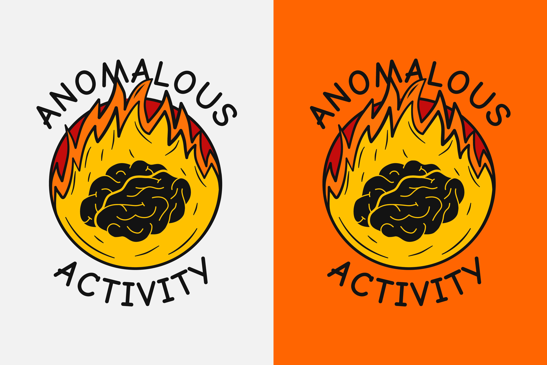 Cartoonist Anomalous Activity Text Depiction Of The Brain With The Surroundings On Fire Showing