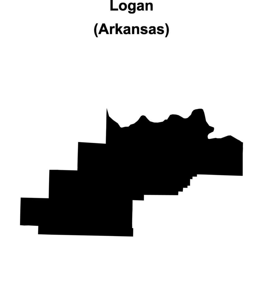 Logan County Arkansas Blank Outline Map 46570558 Vector Art At Vecteezy