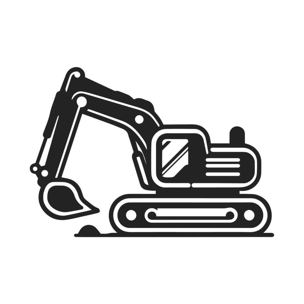 Excavator Silhouette logo on white background. 46571997 Vector Art at ... Excavator Silhouette logo on white background. 46571997 Vector Art at ...