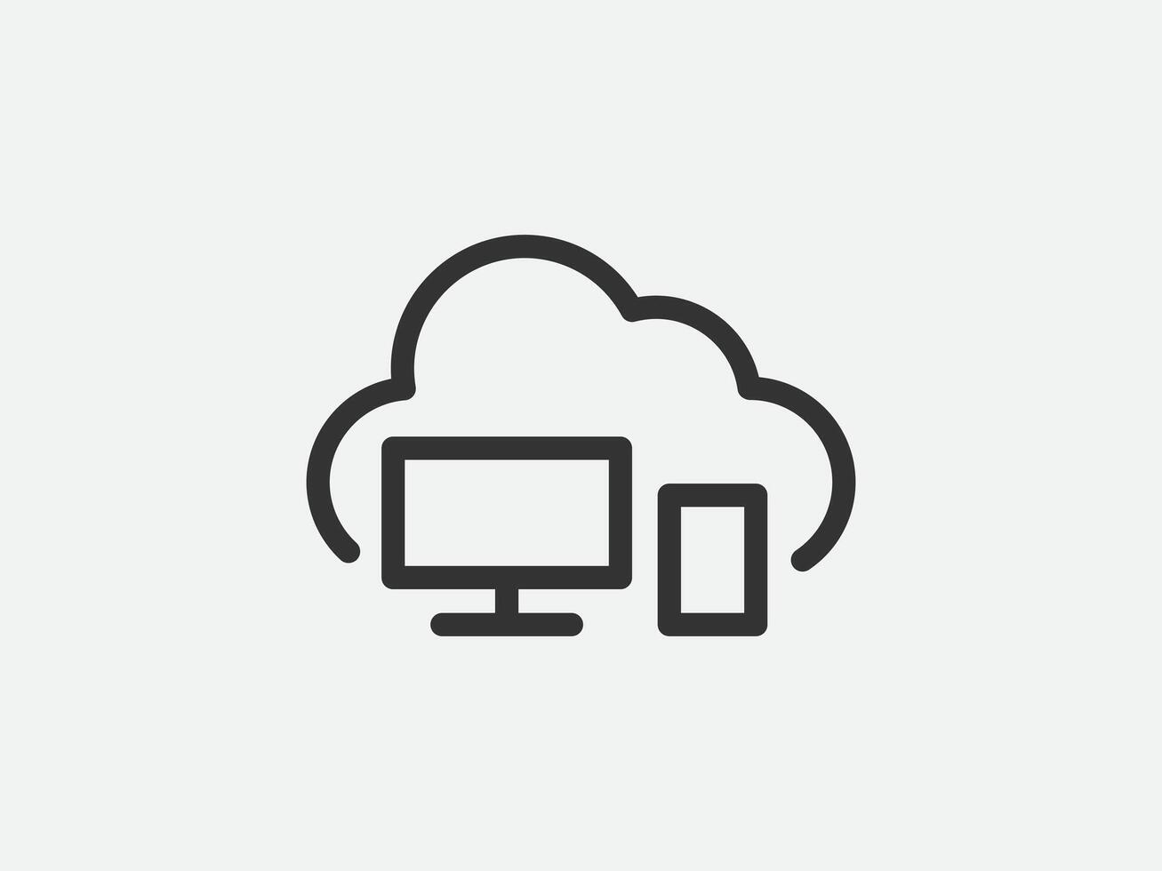 Technology Icon Cloud Computing Connection Big Data Global Server Line Design Symbol 46582788