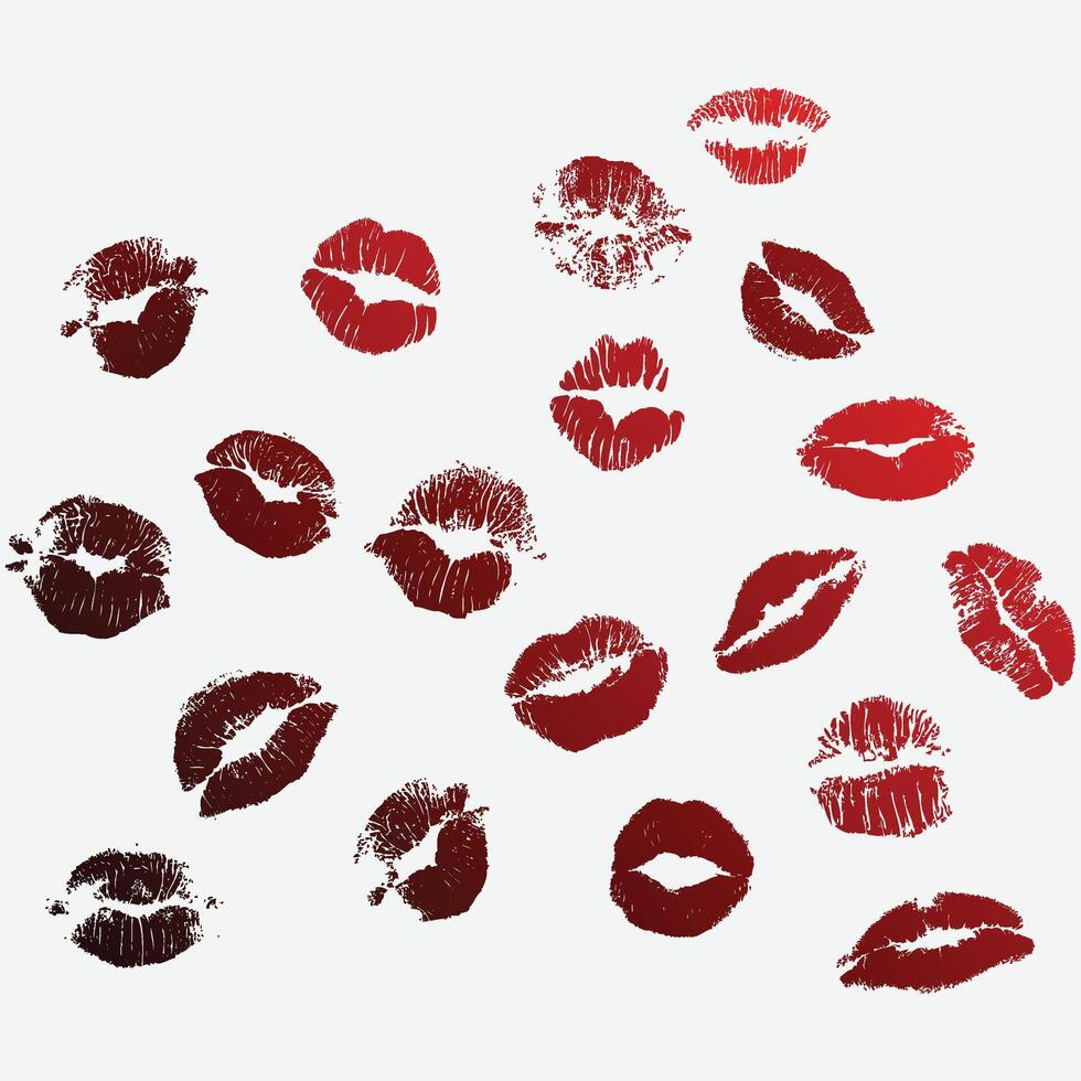 Print Female Lips Isolated On Beautiful Red Lips Beauty Red Lipstick