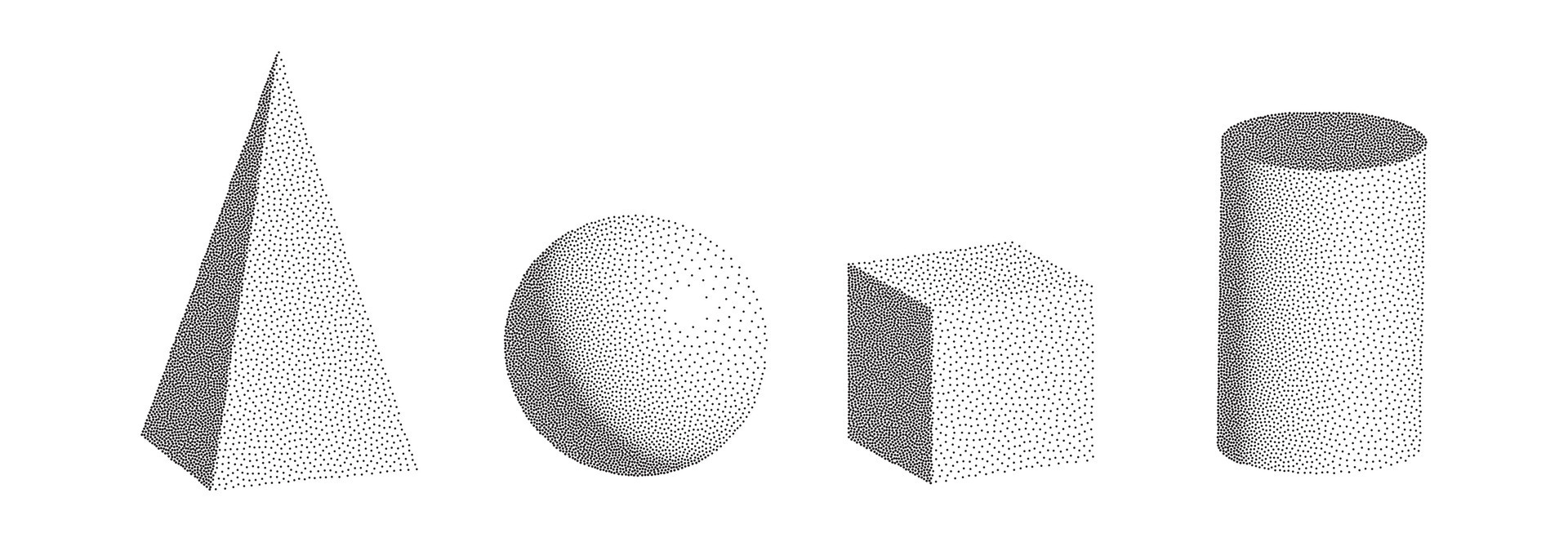 Dotwork 3D objects set. Grain texture effect 46585112 Vector Art at ...