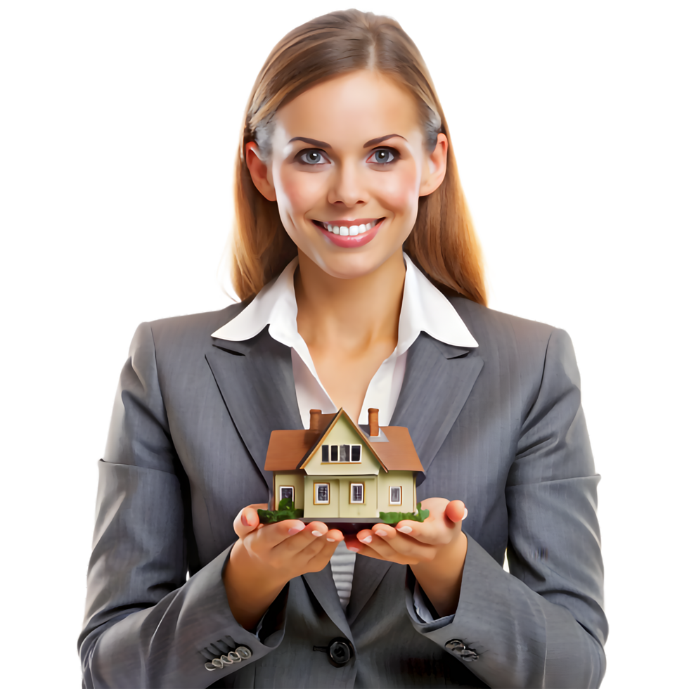Real Estate Agent Holding A Miniature Palace House 46586912 Png