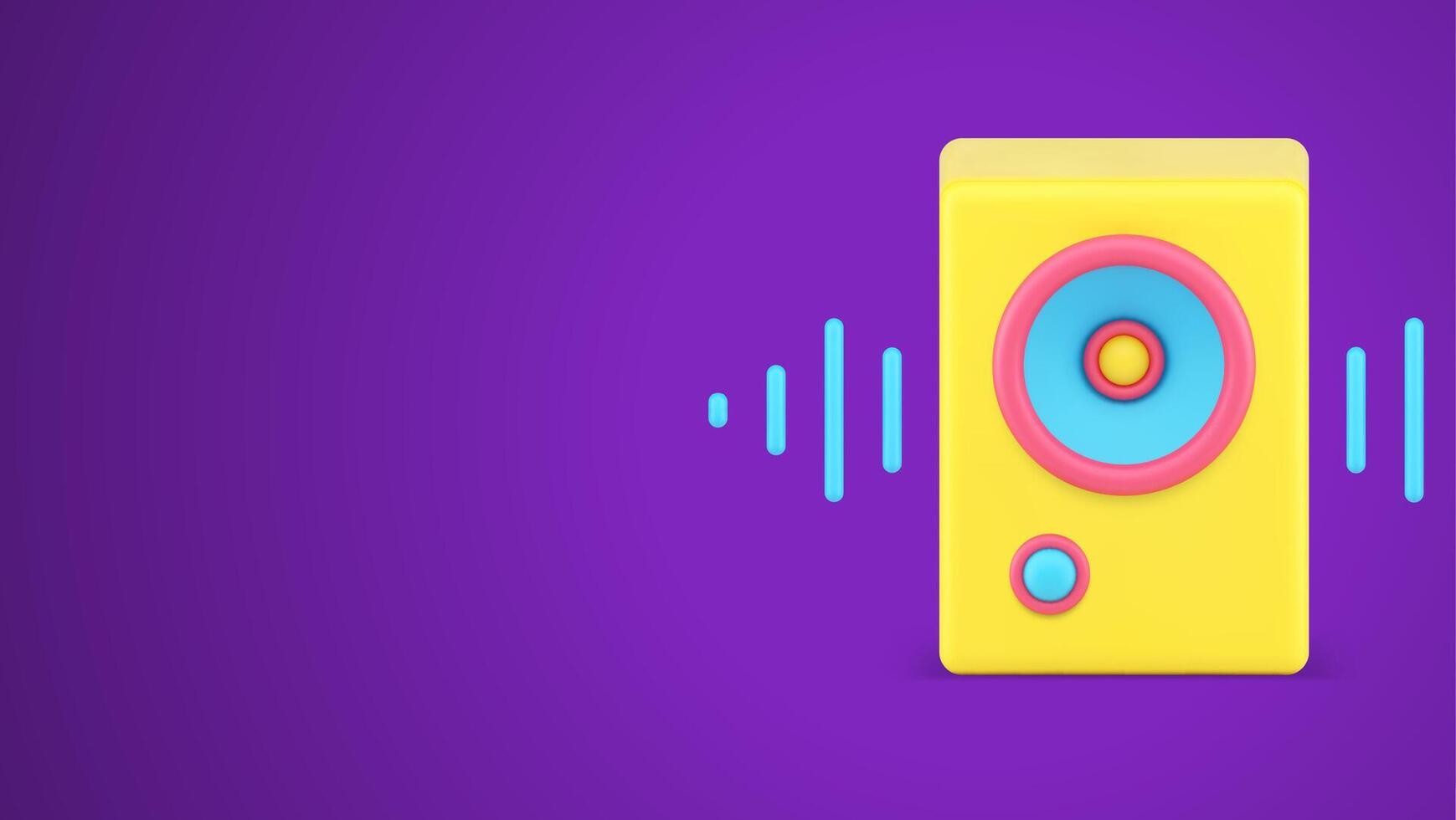 Stereo Music Speaker Acoustic Electronic System With Sound Waves Equalizer 3d Icon 46587893