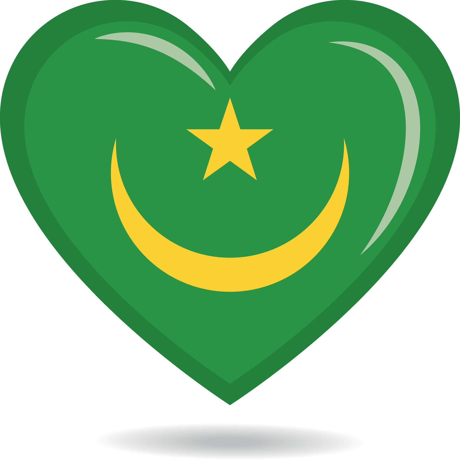 Mauritania National Flag In Heart Shape Illustration 46591460 Vector