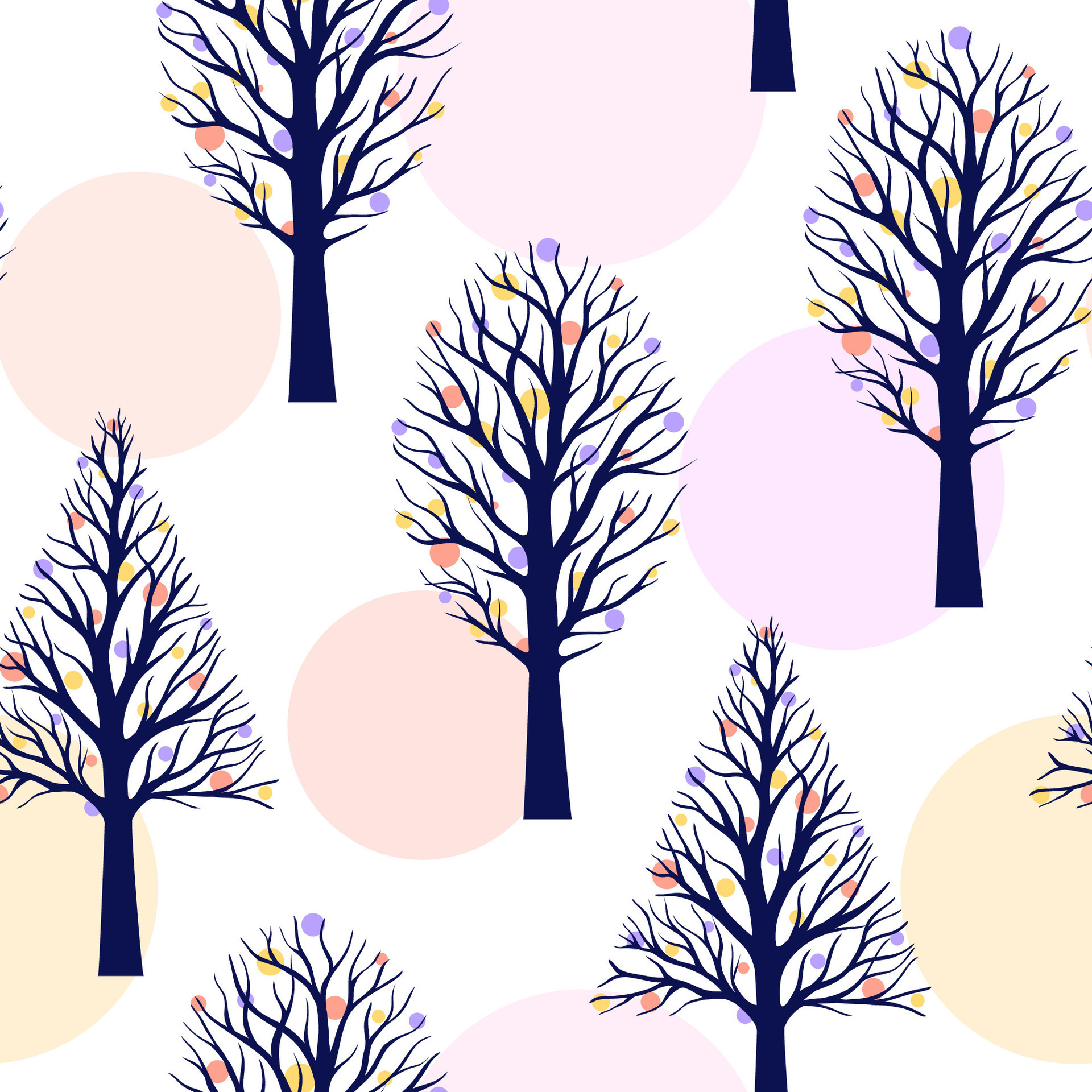Seamless pattern with trees 46595571 Vector Art at Vecteezy