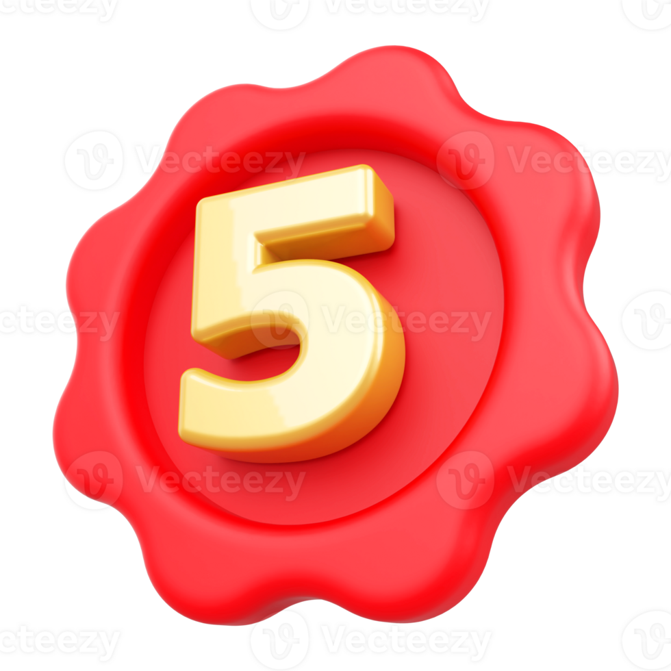 3d Número 5 46596557 Png