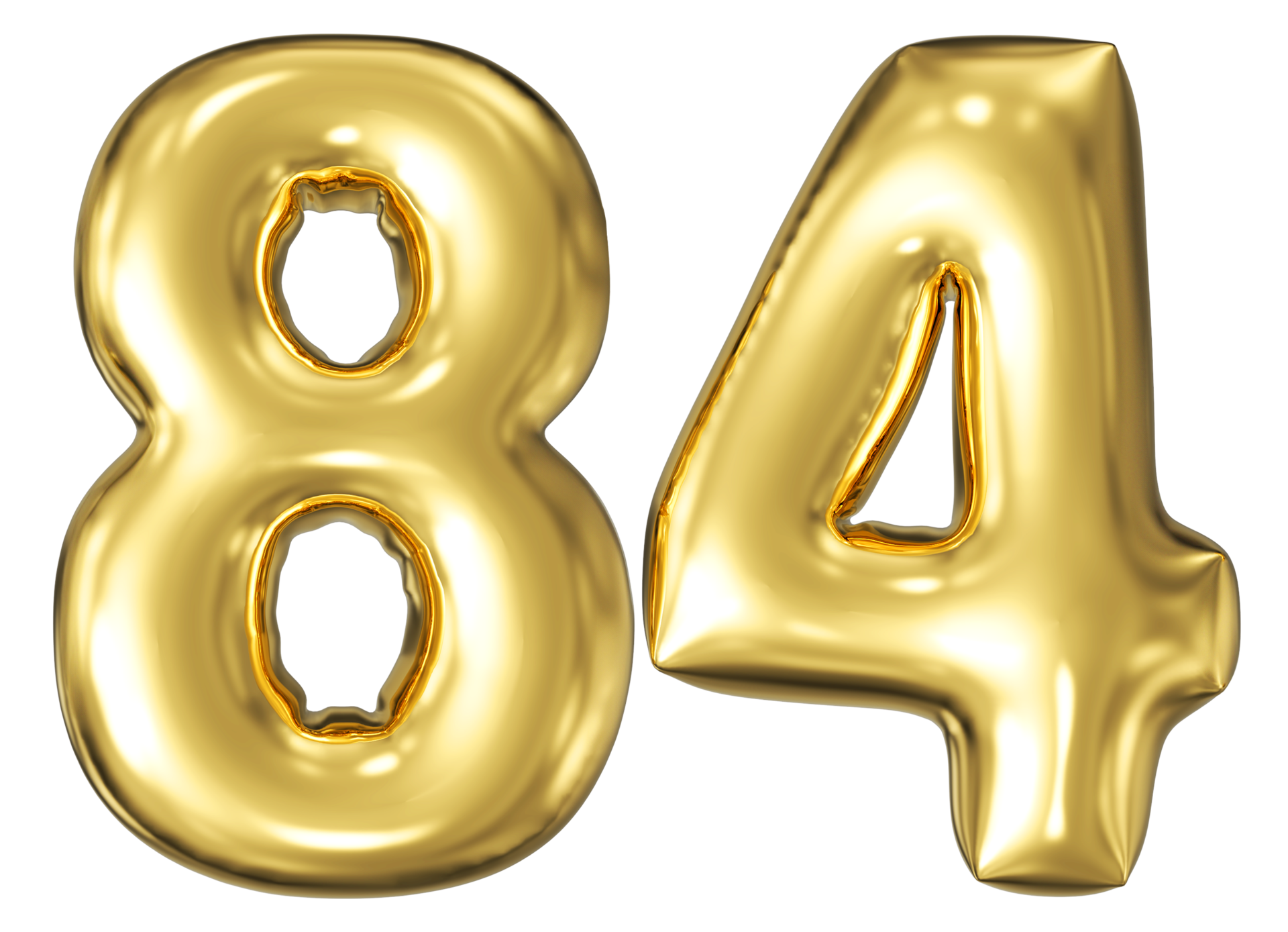 Gold Bubble Number 84 46597768 PNG