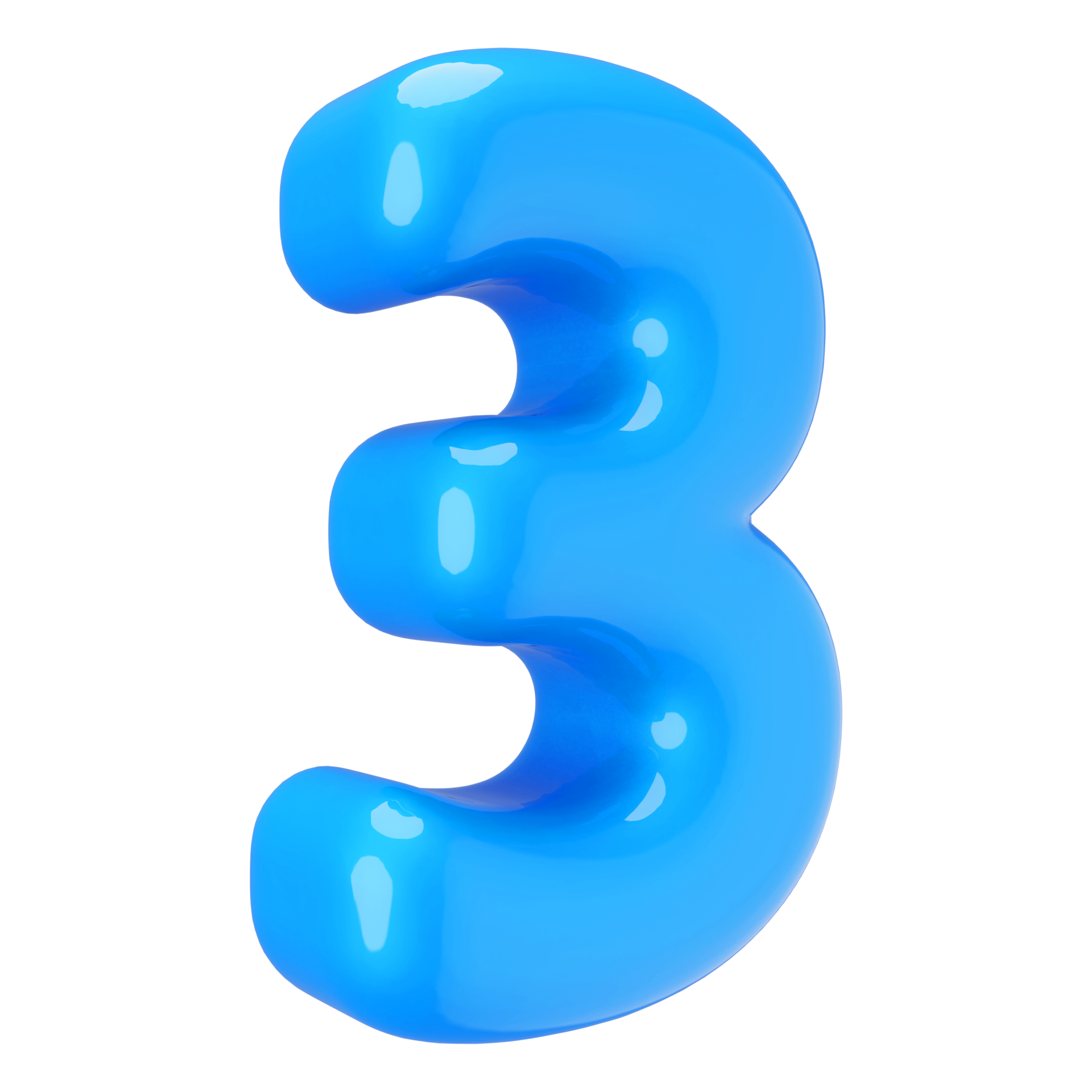 Blue 3D Number 3 46597851 PNG