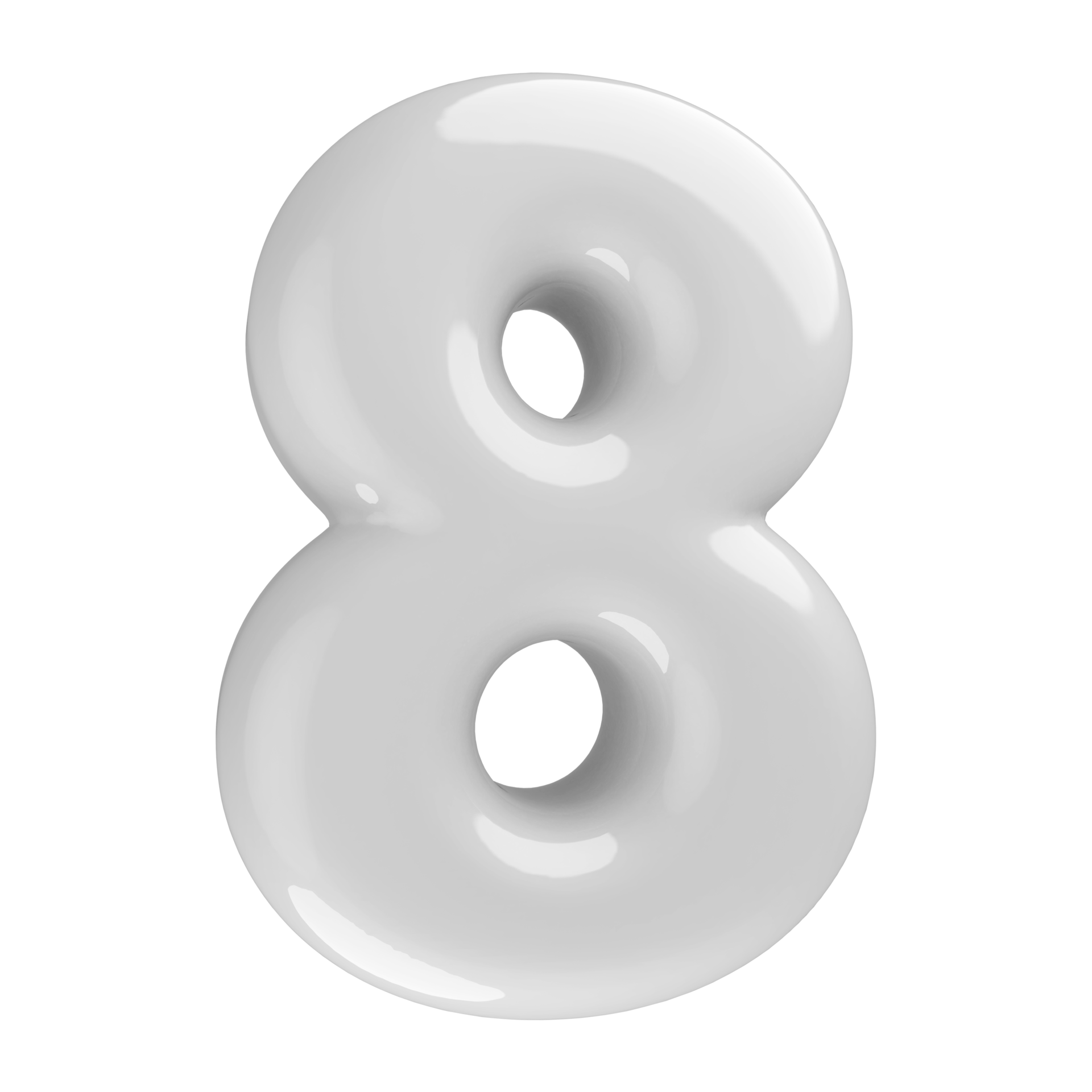 White 3D Number 8 46598511 PNG