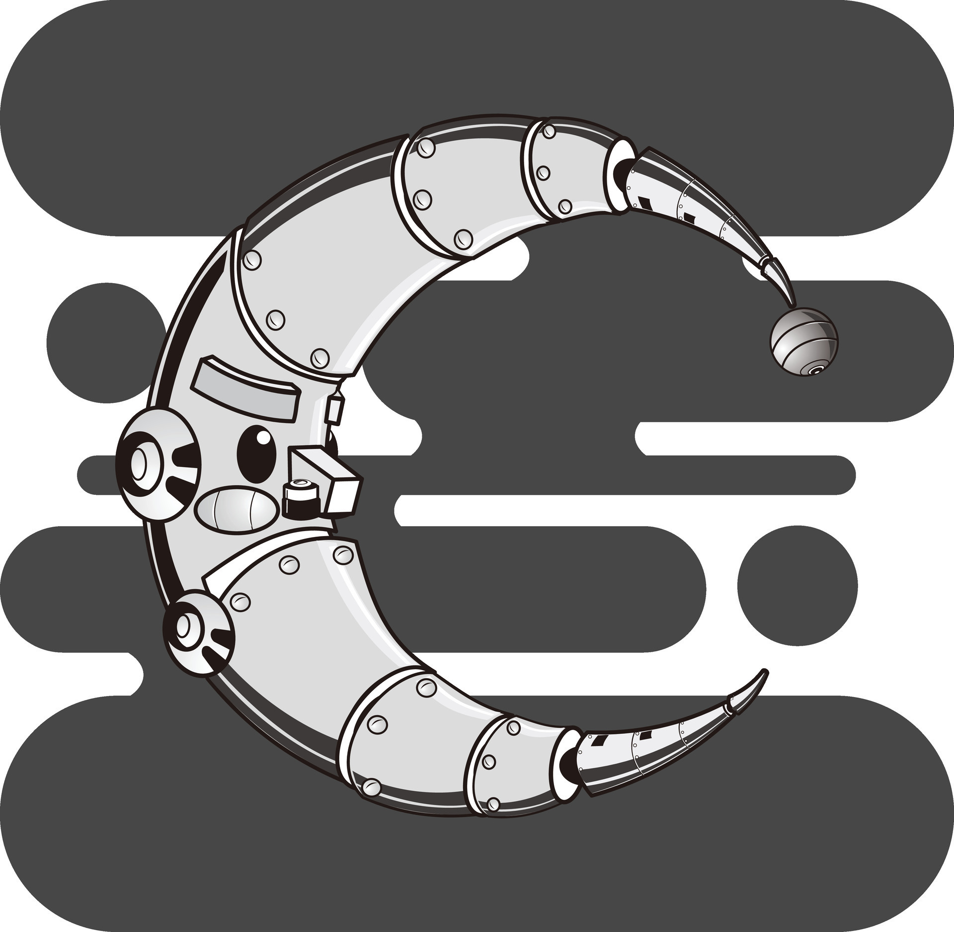 Silver Robot Moon 46598829 Vector Art At Vecteezy