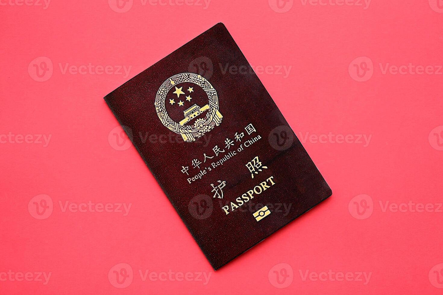 Red Passport Of People Republic Of China Prc Chinese Passport On Bright Background 46599086