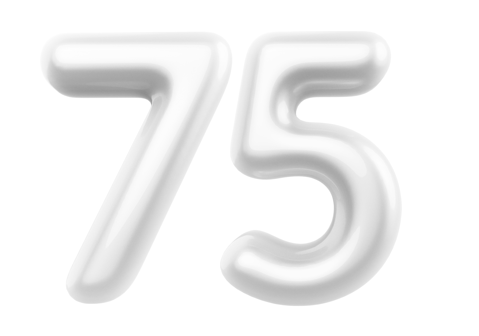 Silver 3d Number 75 46599143 Png