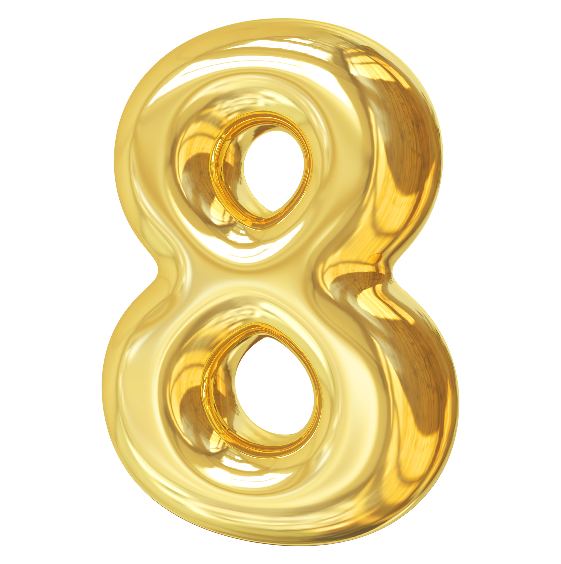 Gold 3D Number 8 46599241 PNG