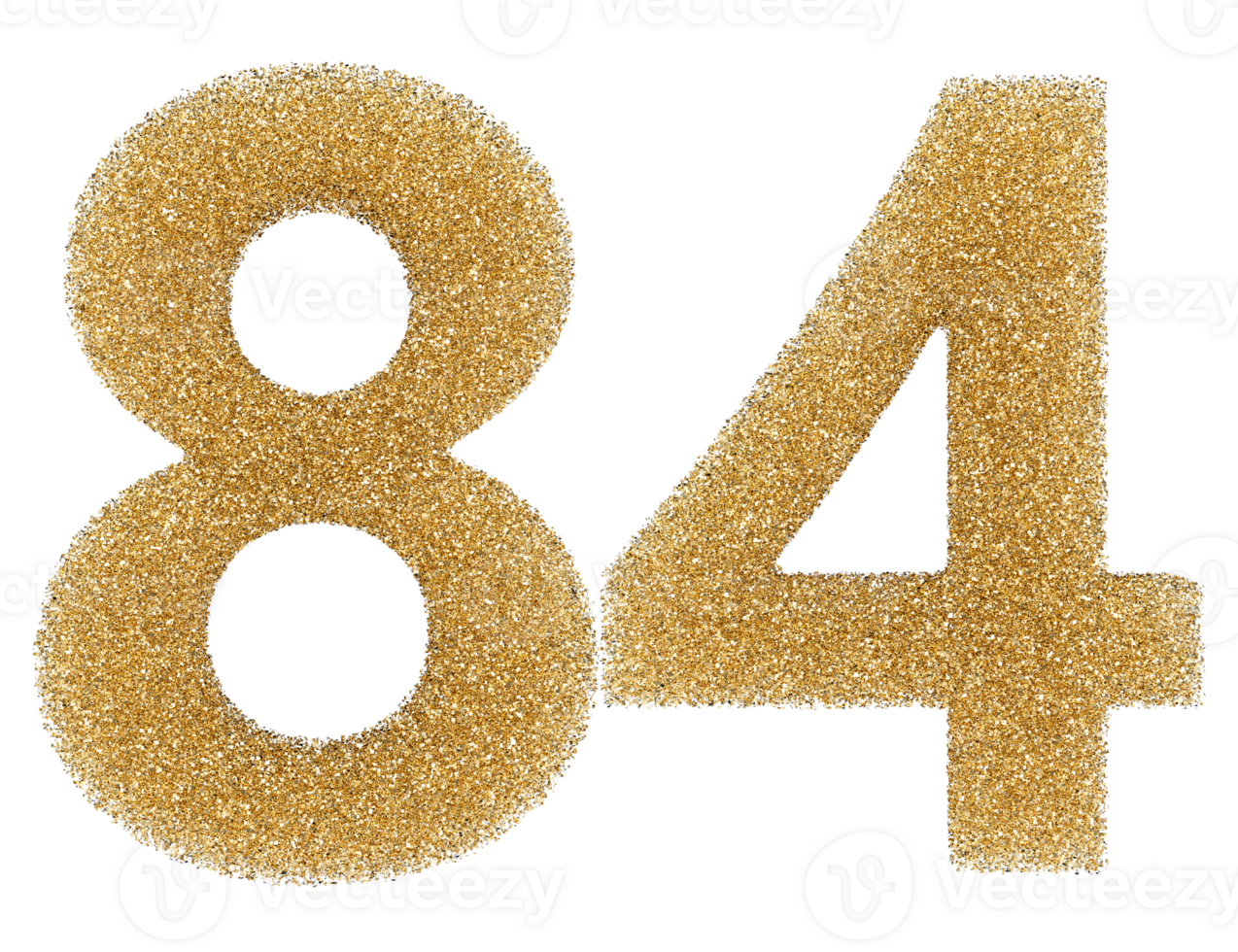 Number 84 golden glitter 46599595 PNG