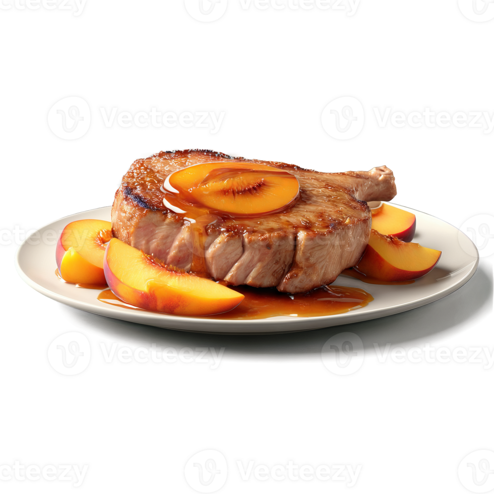 Pork Chops Smoked And Uncooked With Peach Preserves And Bourbon Splashing In A Southern Vortex