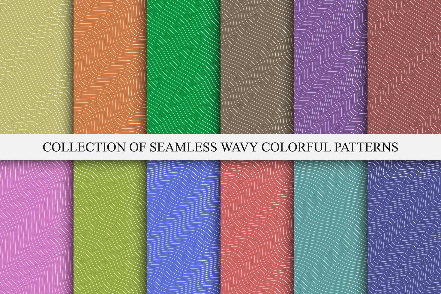 Collection of colorful seamless striped wave patterns - repeatable ...