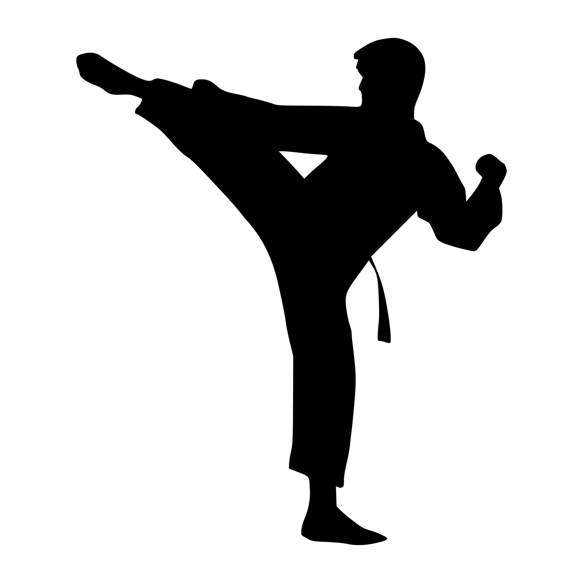 Illustration Taekwondo athlete silhouette. Silhouette of martial art 46622050 Vector Art at Vecteezy