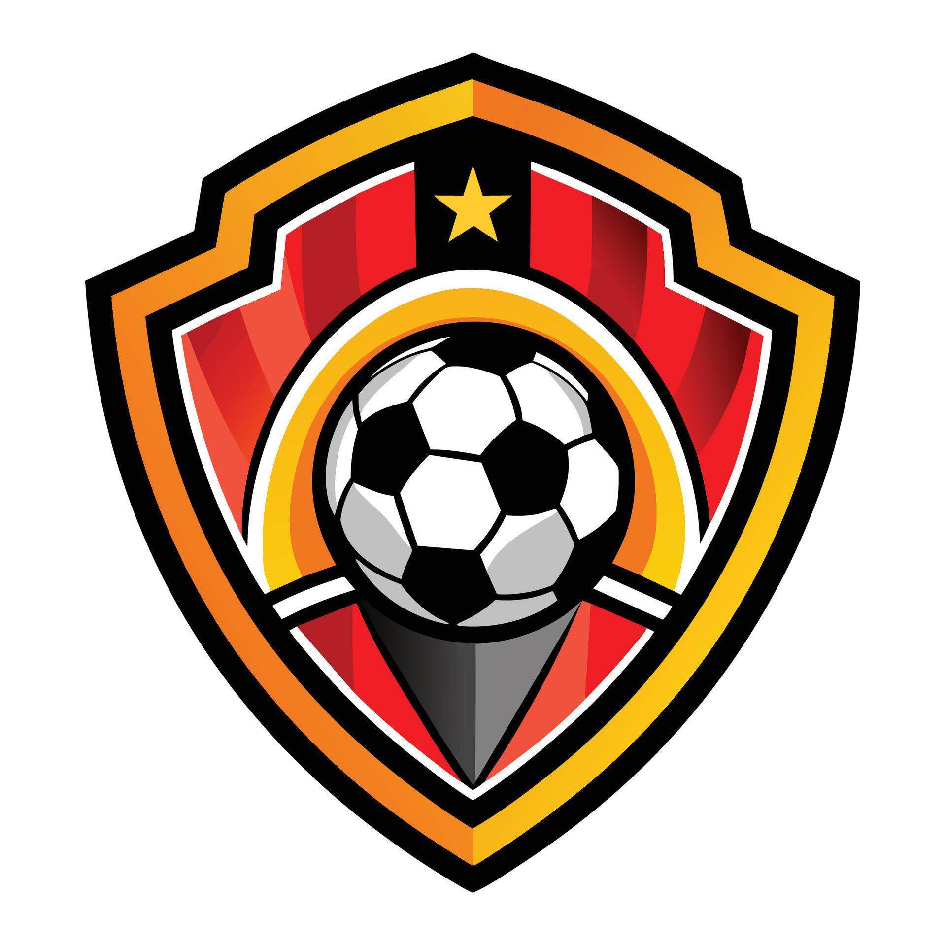 Soccer Team Shield Logo With Red and Yellow Stripes and a Star 46625269 ...